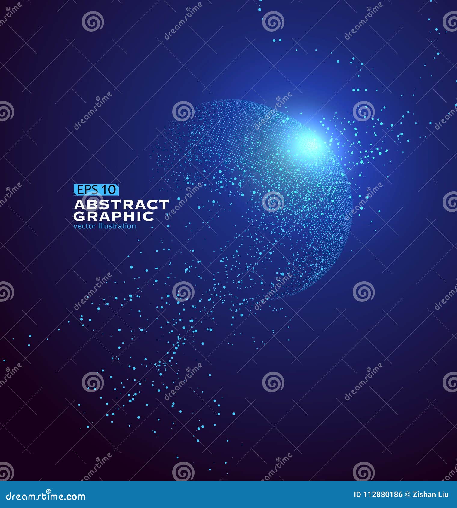 Particle Abstract Graphics, Vector Illustration Sense of Technology ...