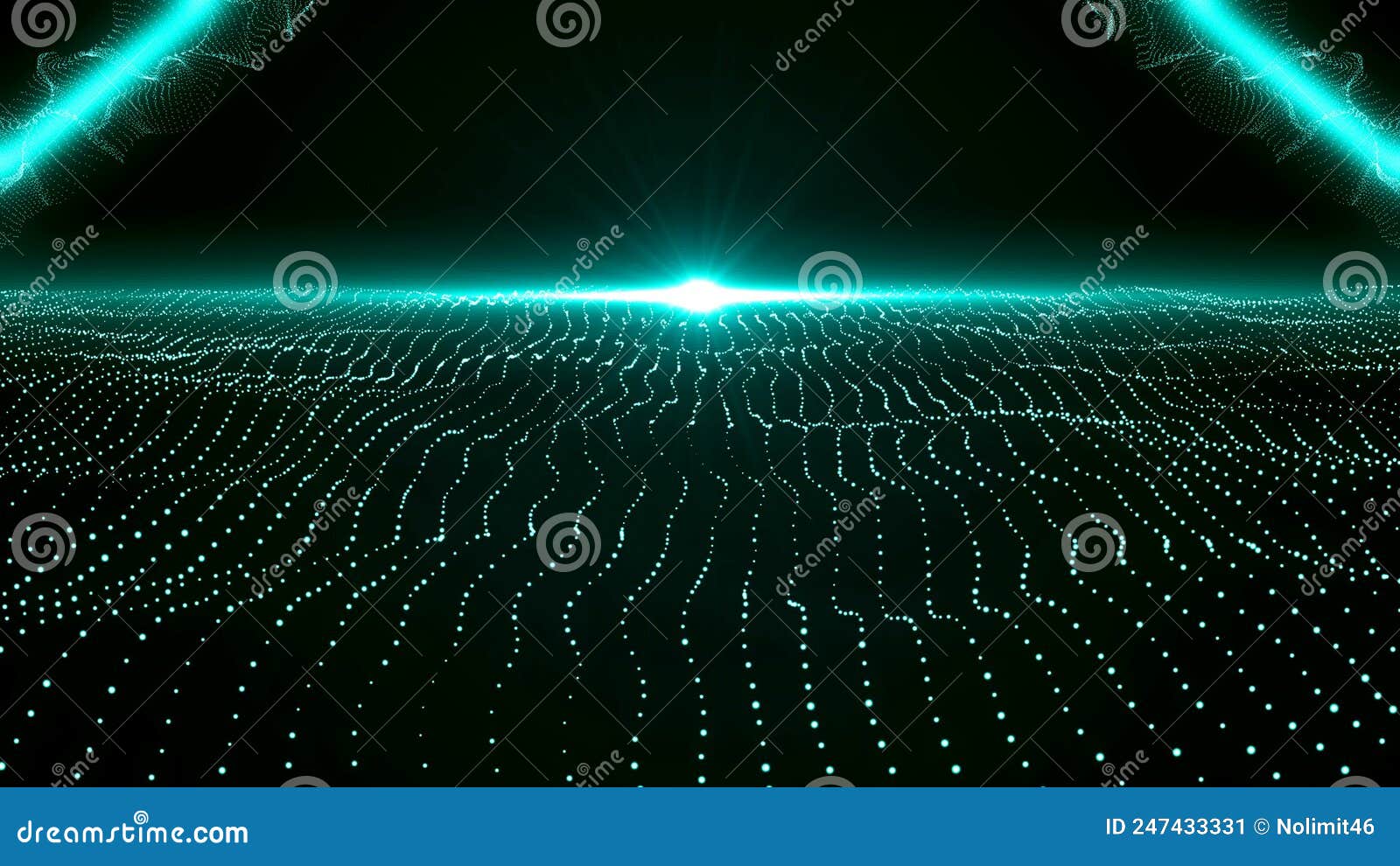 Particle Animation of Ocean with Wind and Waves Stock Illustration ...