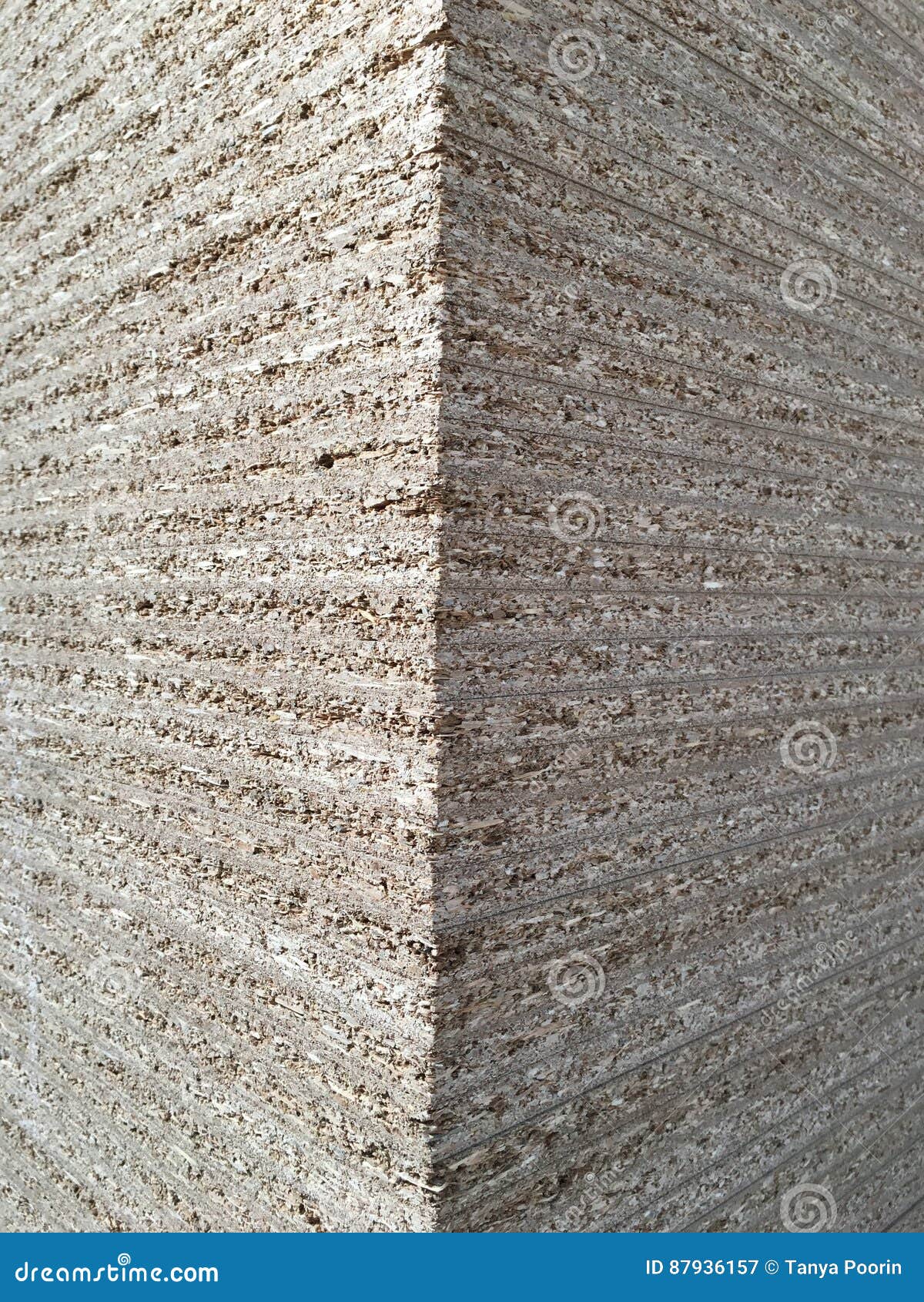 Particle Board Wooden Texture on Side View. Stock Image - Image of ...