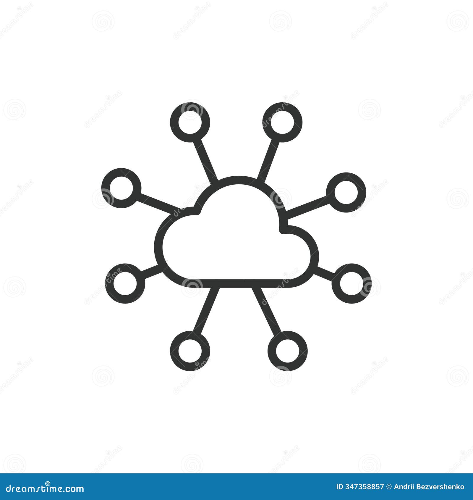 Particle Cloud, Icon in Line Design. Particle, Cloud, Data, Computing ...