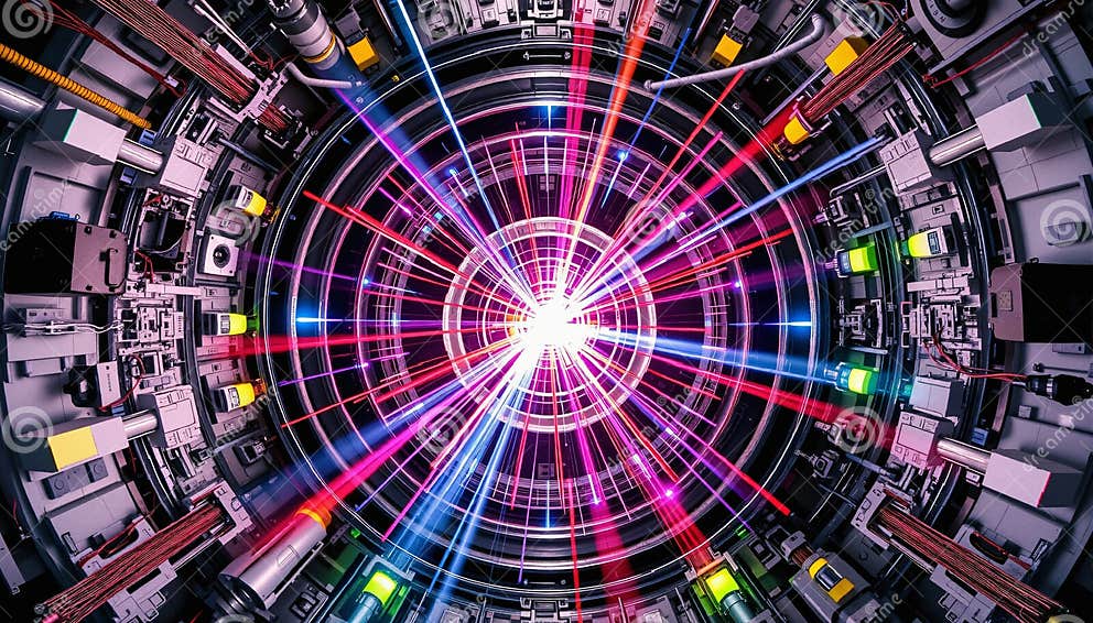 Particle Collision in Futuristic Accelerator Stock Photo - Image of hightech, highenergy: 356832582