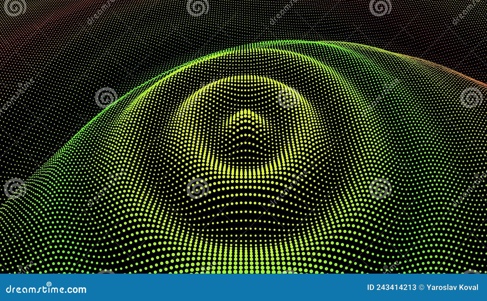 Particle 3D Wavy Ripple Effect. Color Grid Surface Stock Vector ...