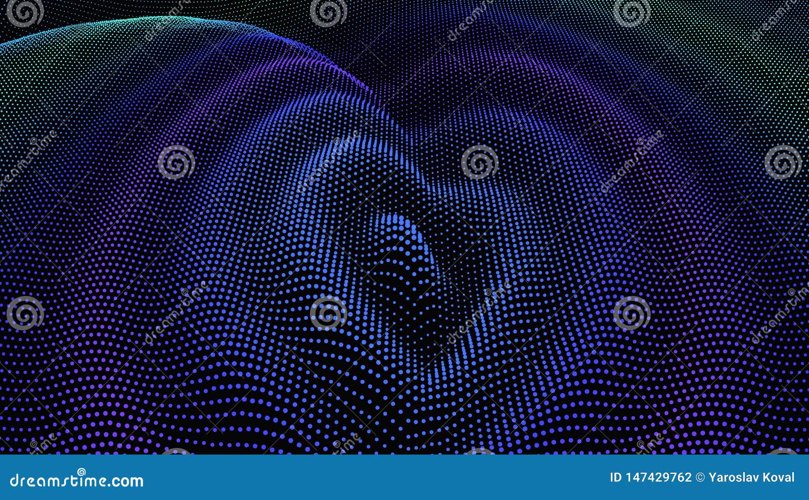 Particle 3D Wavy Ripple Effect. Color Grid Surface Stock Photo ...