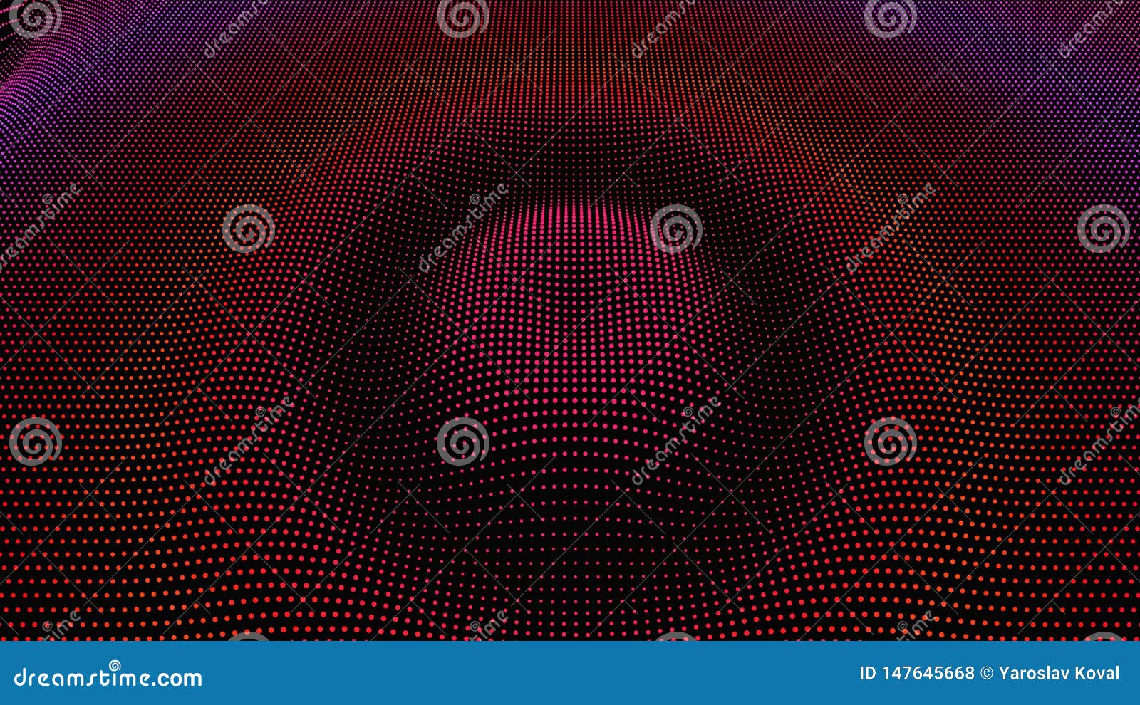 Particle 3D Wavy Ripple Effect. Color Grid Surface Stock Illustration ...