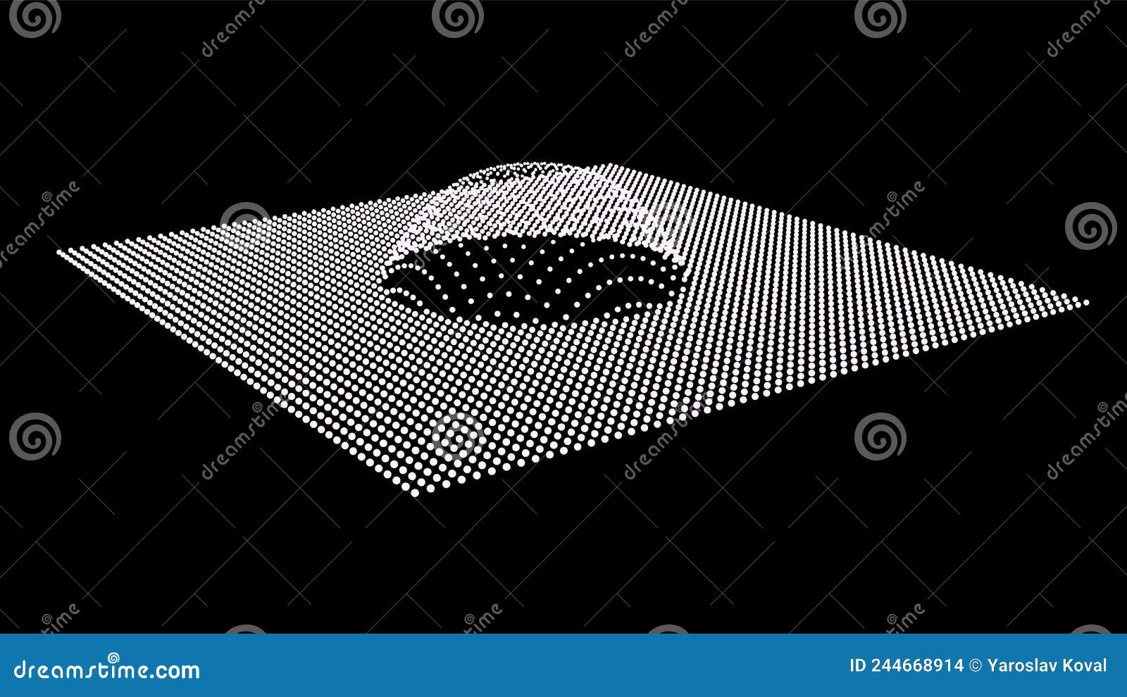 Particle Dimension Sound Wave. Part of Sphere Effect Polar Hill Globe ...
