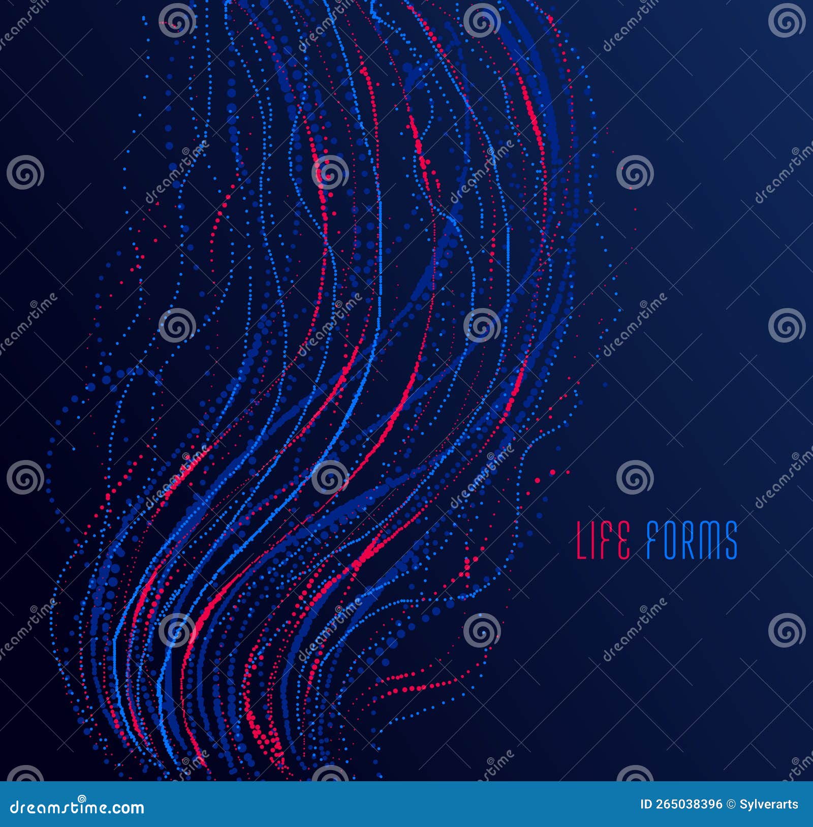 Particle Flow Array Colorful Vector Abstract Background, Life Forms Bio ...
