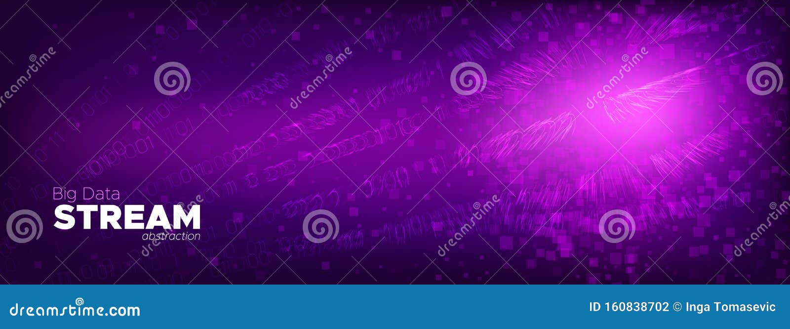 Particle Future. Neon Big Data Analysis Stock Vector - Illustration of ...