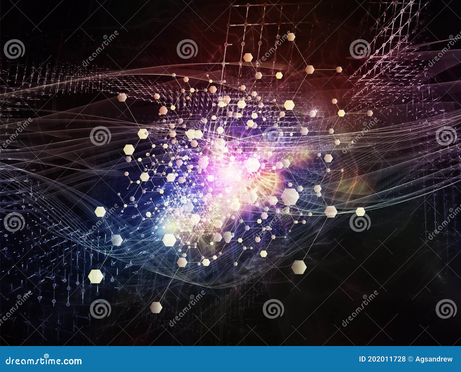 Particle Grid stock illustration. Illustration of atom - 202011728