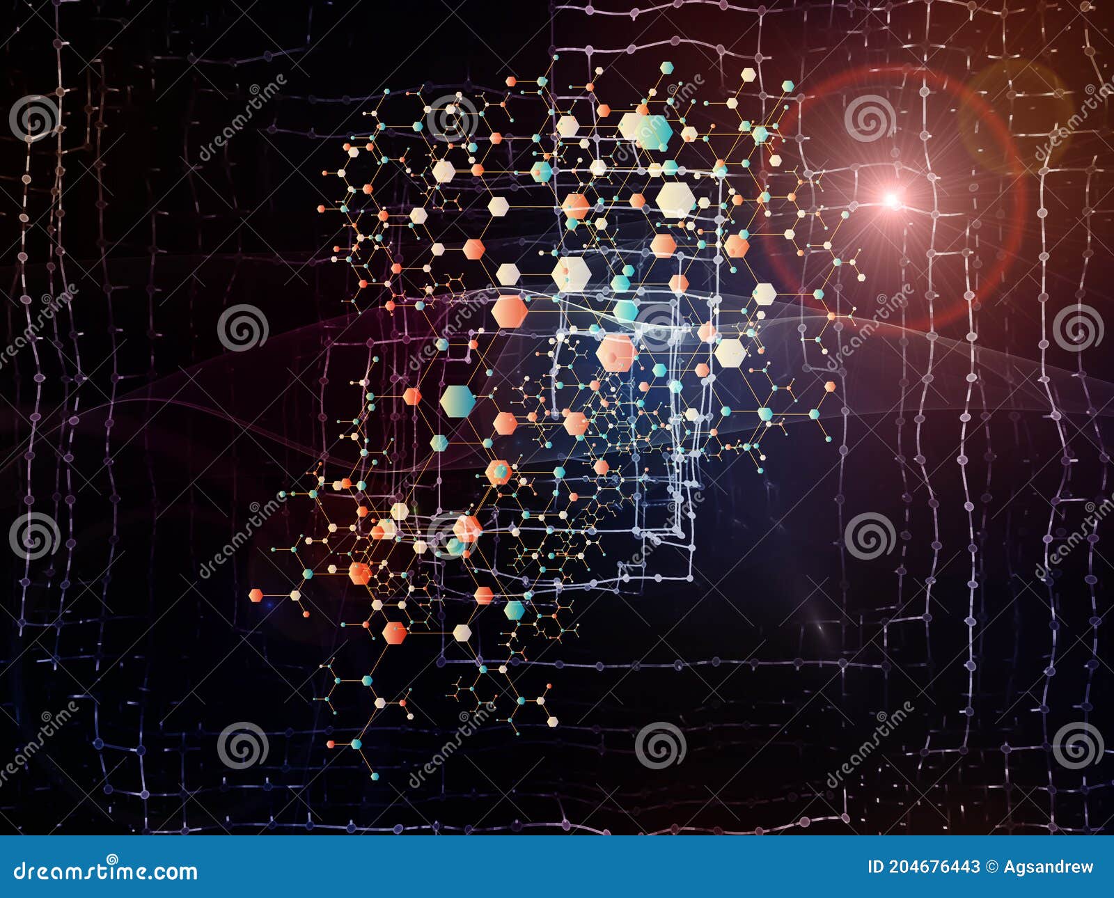 Particle Grid stock illustration. Illustration of technology - 204676443