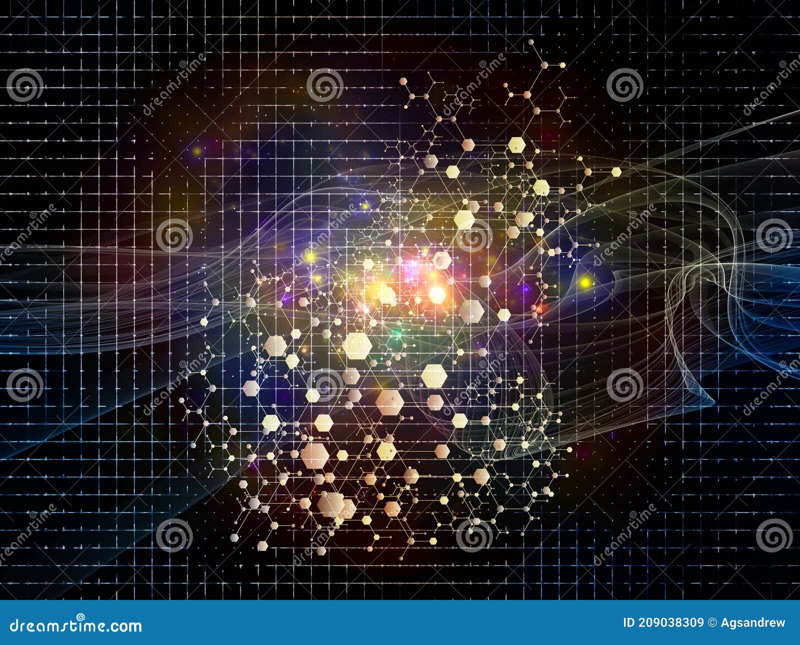 Particle Grid stock illustration. Illustration of knowledge - 209038309