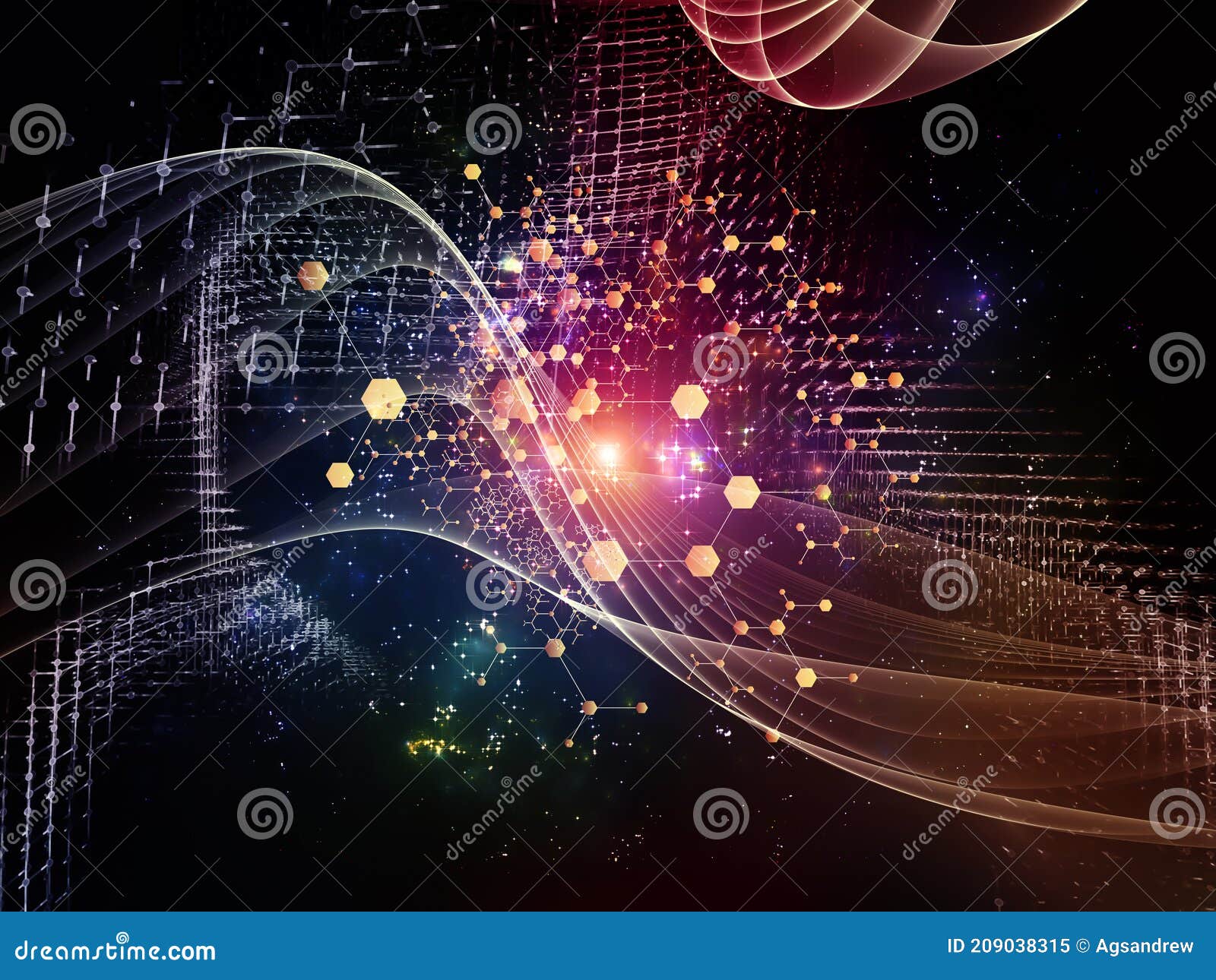 Particle Grid stock illustration. Illustration of cyberspace - 209038315