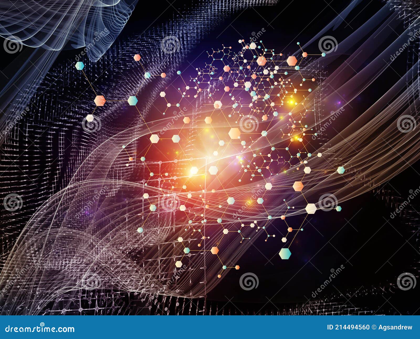 Particle Grid stock illustration. Illustration of information - 214494560