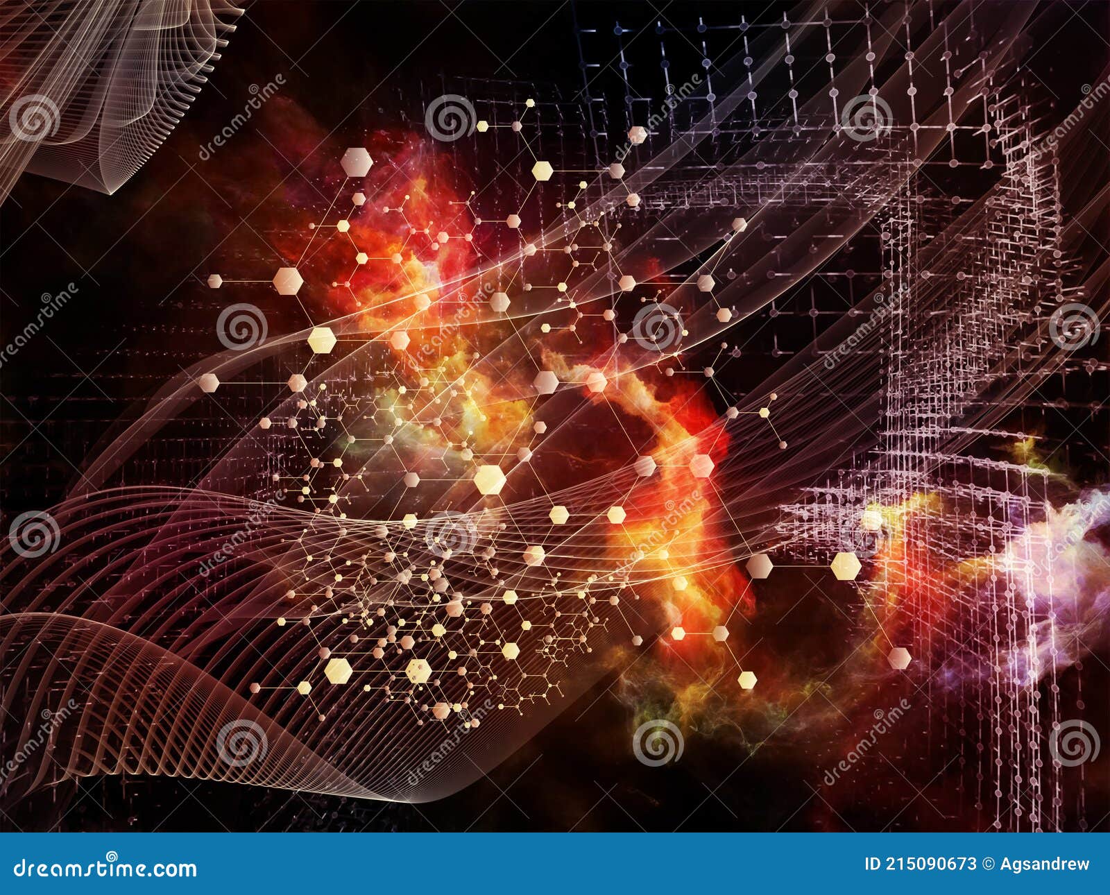 Particle Grid stock illustration. Illustration of communication - 215090673
