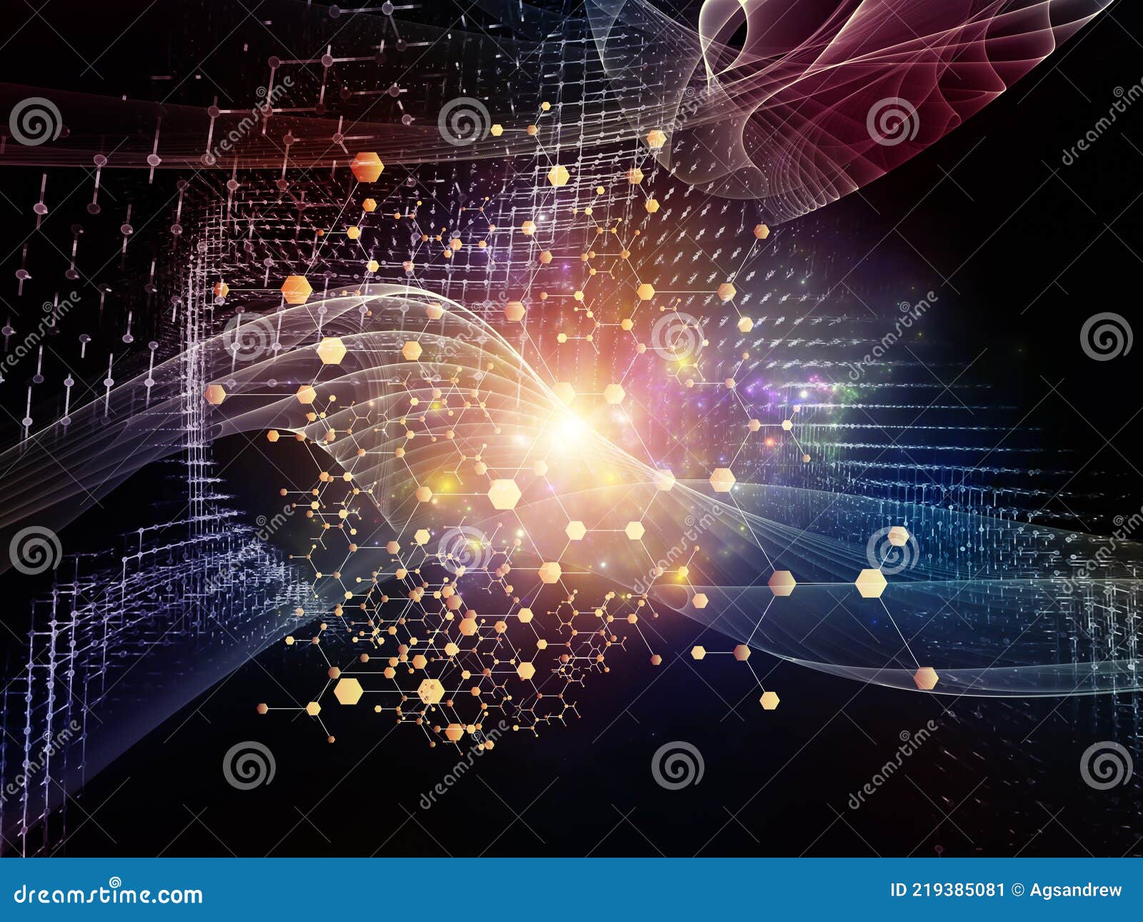 Particle Grid stock illustration. Illustration of connection - 219385081
