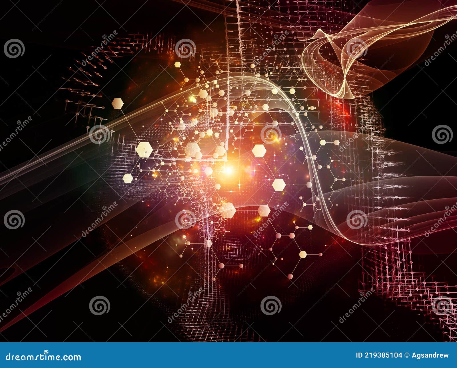 Particle Grid stock illustration. Illustration of grid - 219385104