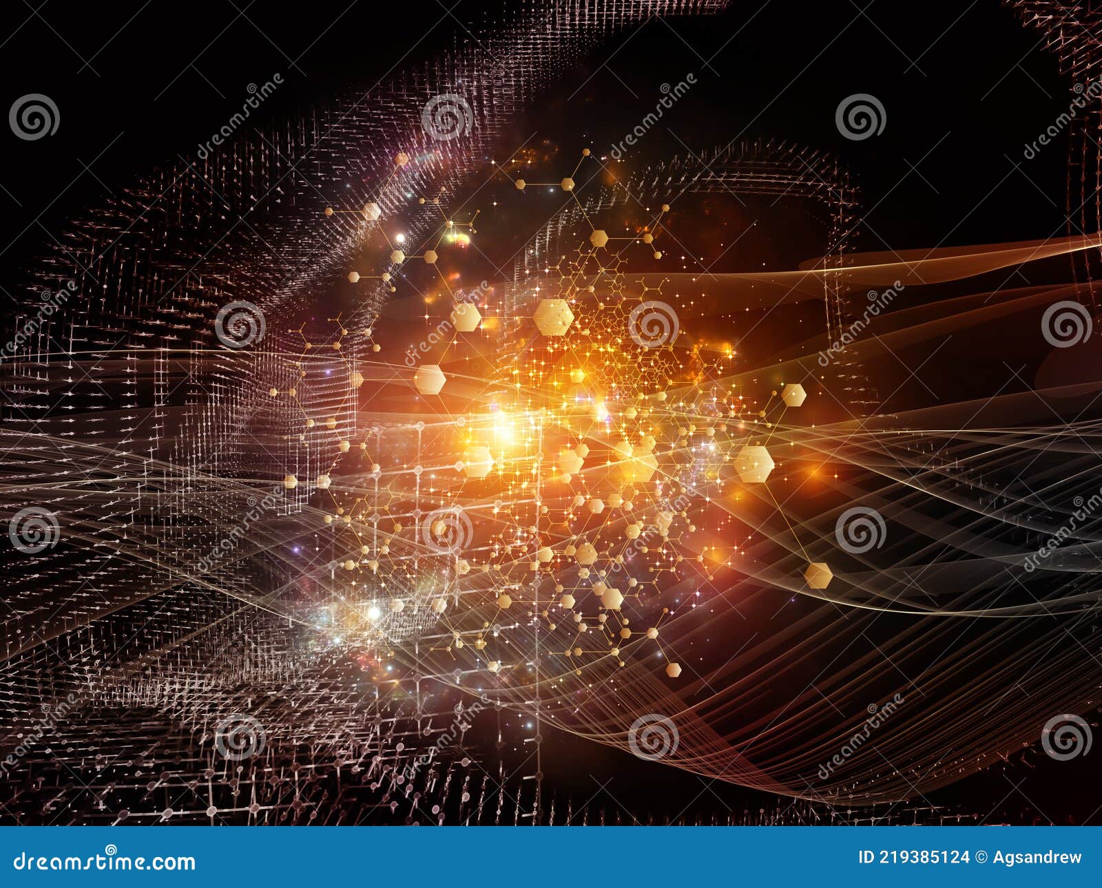 Particle Grid stock illustration. Illustration of grid - 219385124