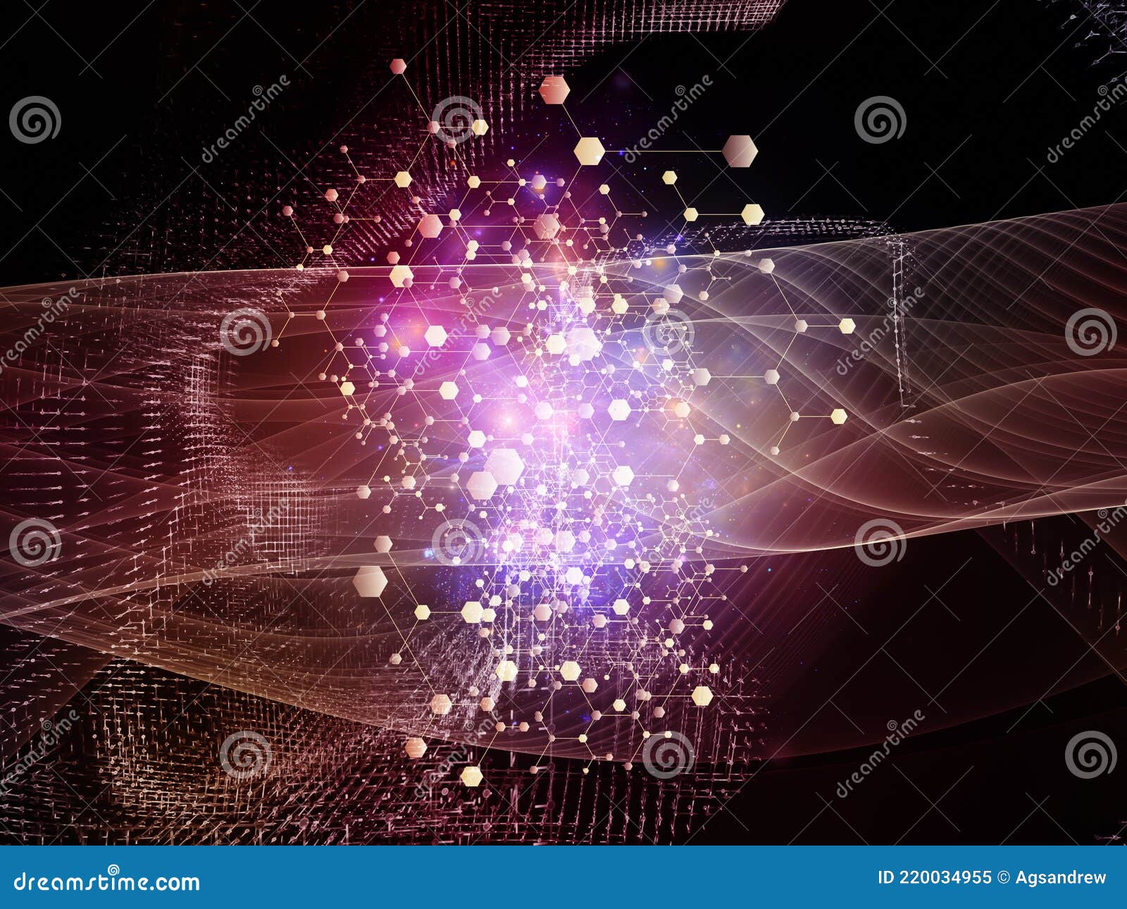 Particle Grid stock illustration. Illustration of atom - 220034955