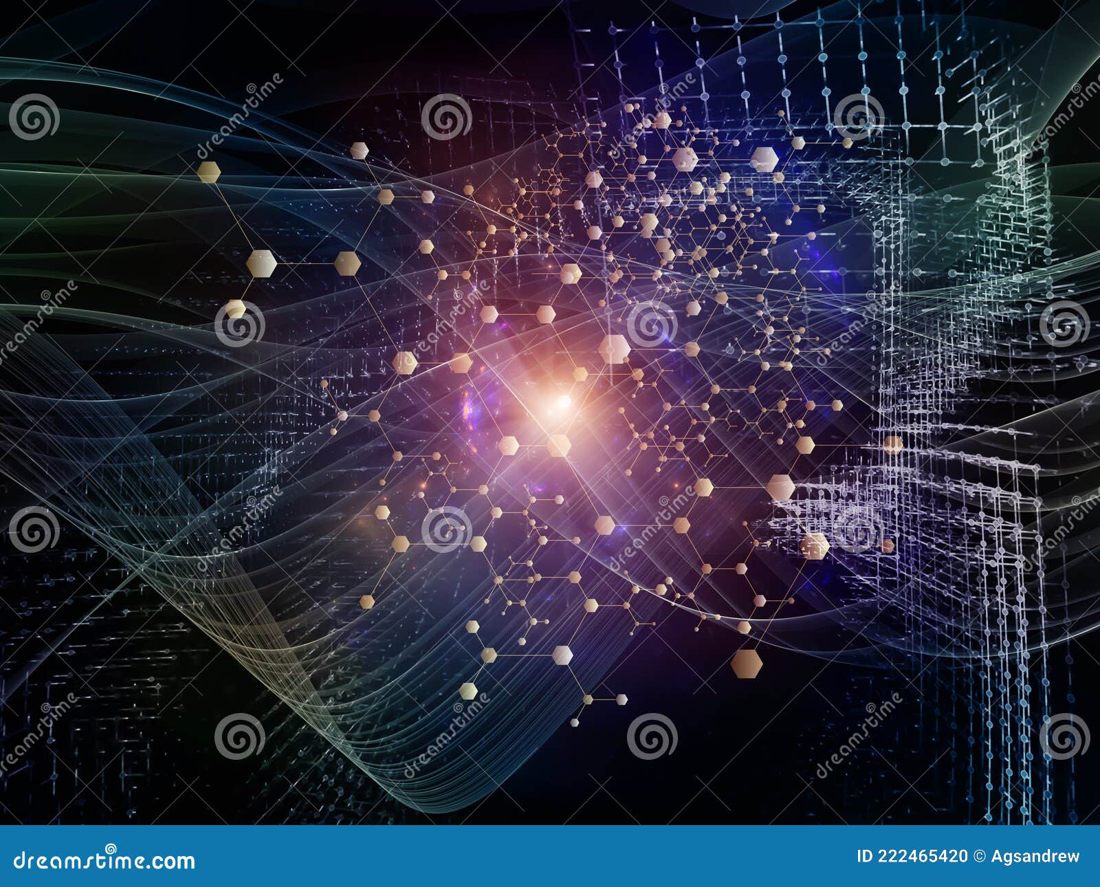 Particle Grid stock illustration. Illustration of shine - 222465420