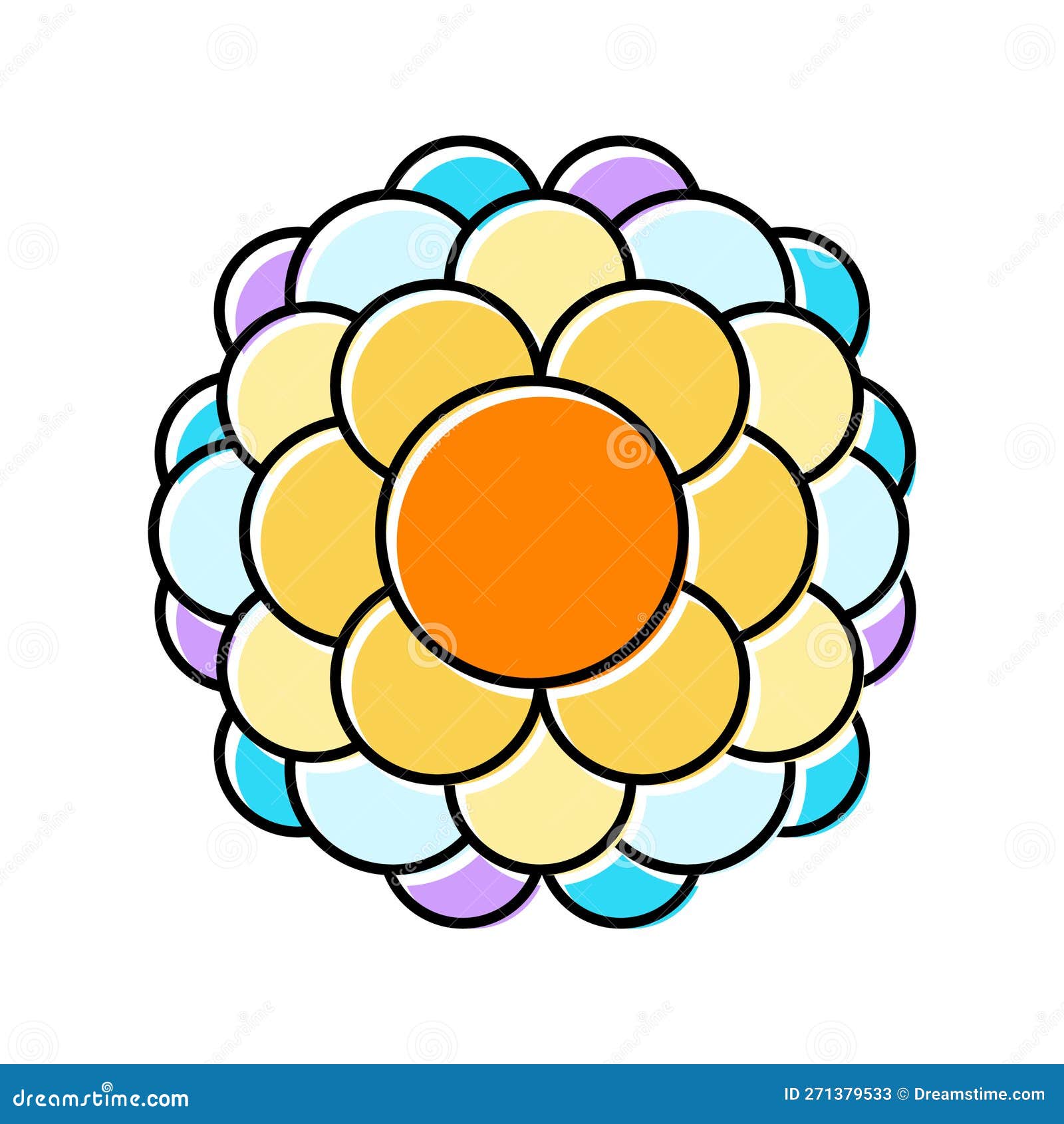 Particle Molecular Structure Color Icon Vector Illustration Stock Vector Illustration Of