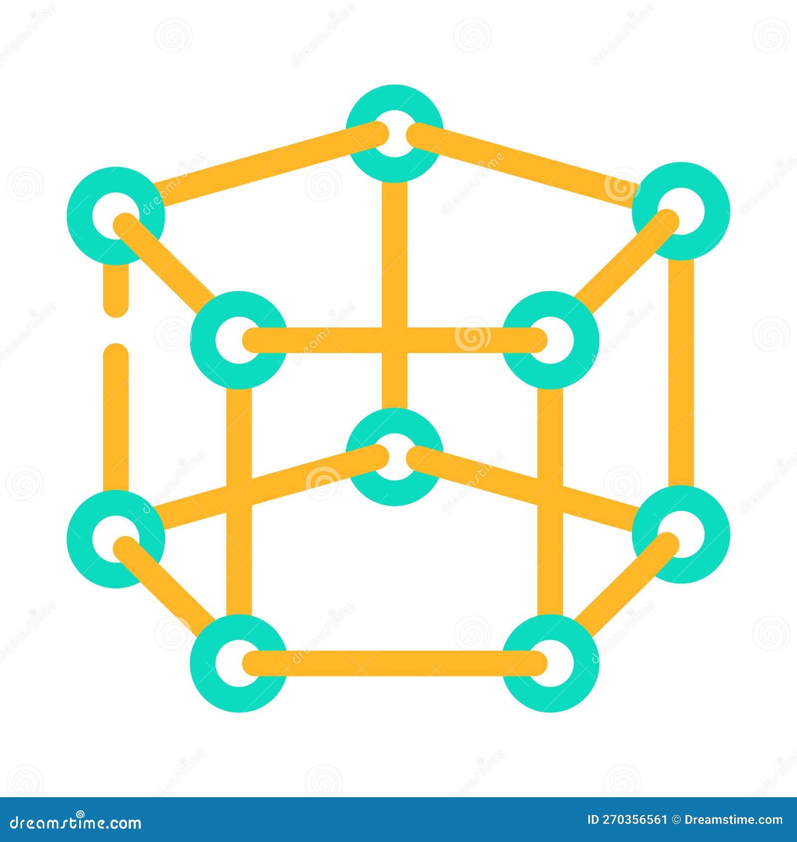 Particle Molecular Structure Color Icon Vector Illustration Stock
