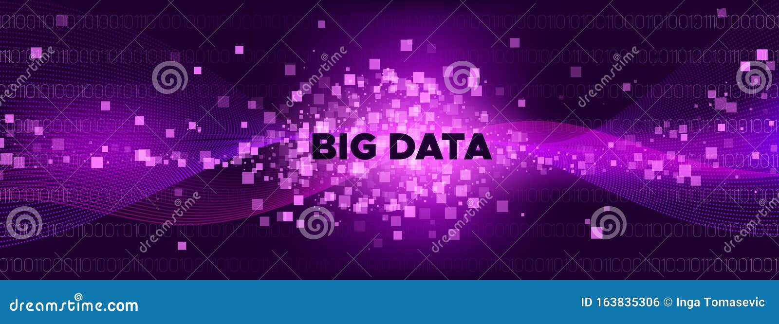 Particle Motion. Neon Big Data Analysis Stock Vector - Illustration of ...