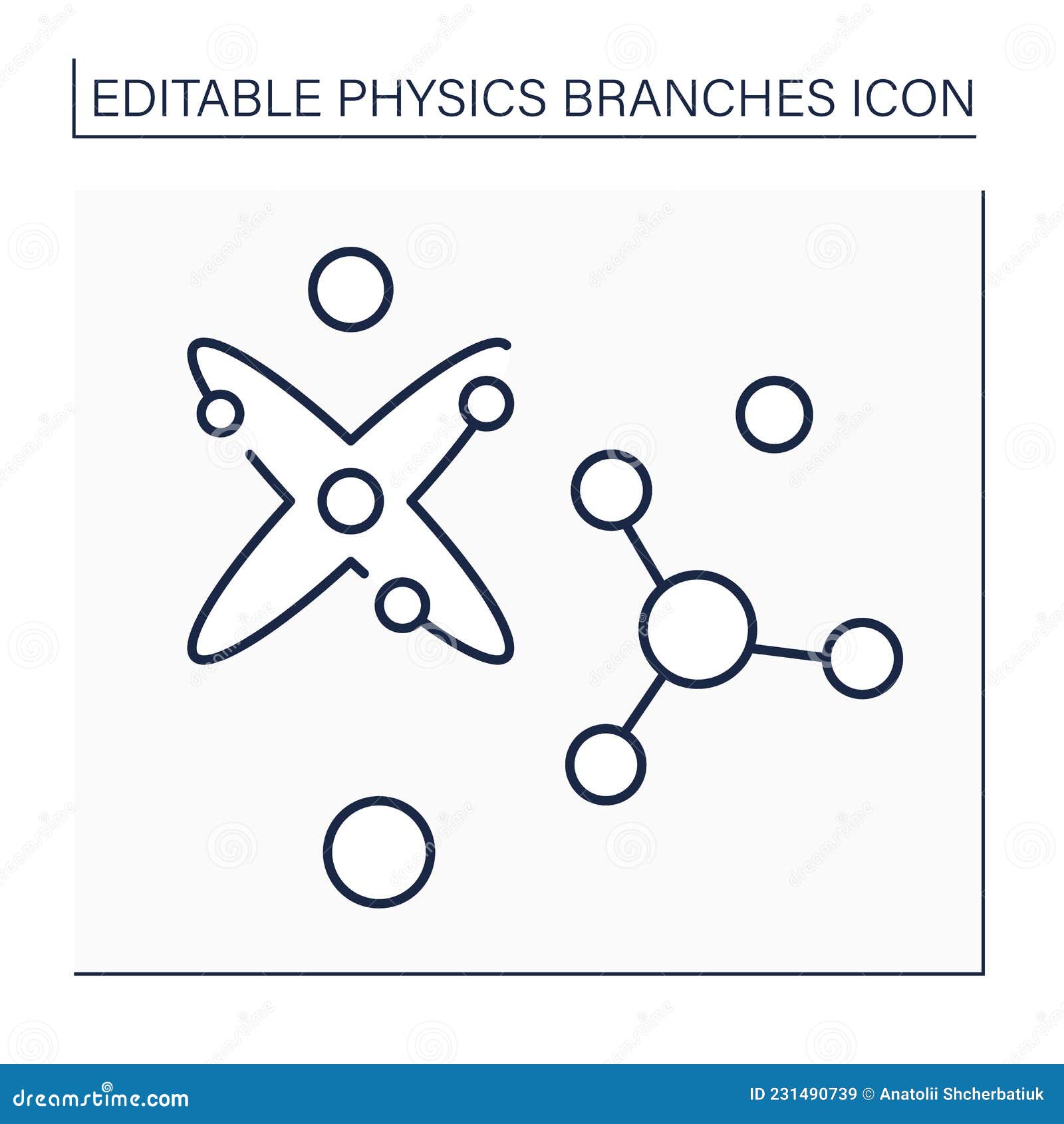 Particle physics line icon stock vector. Illustration of discipline ...