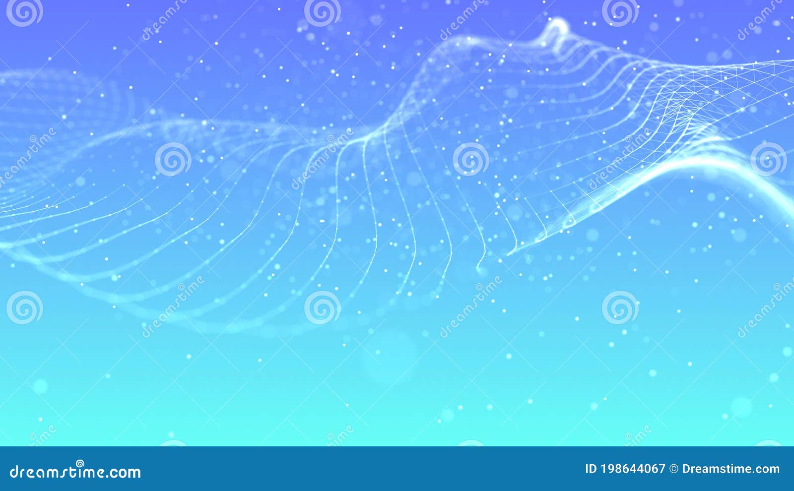 Particle Placement With Hanging Dots In Space. Wave Of Particles. Wave ...