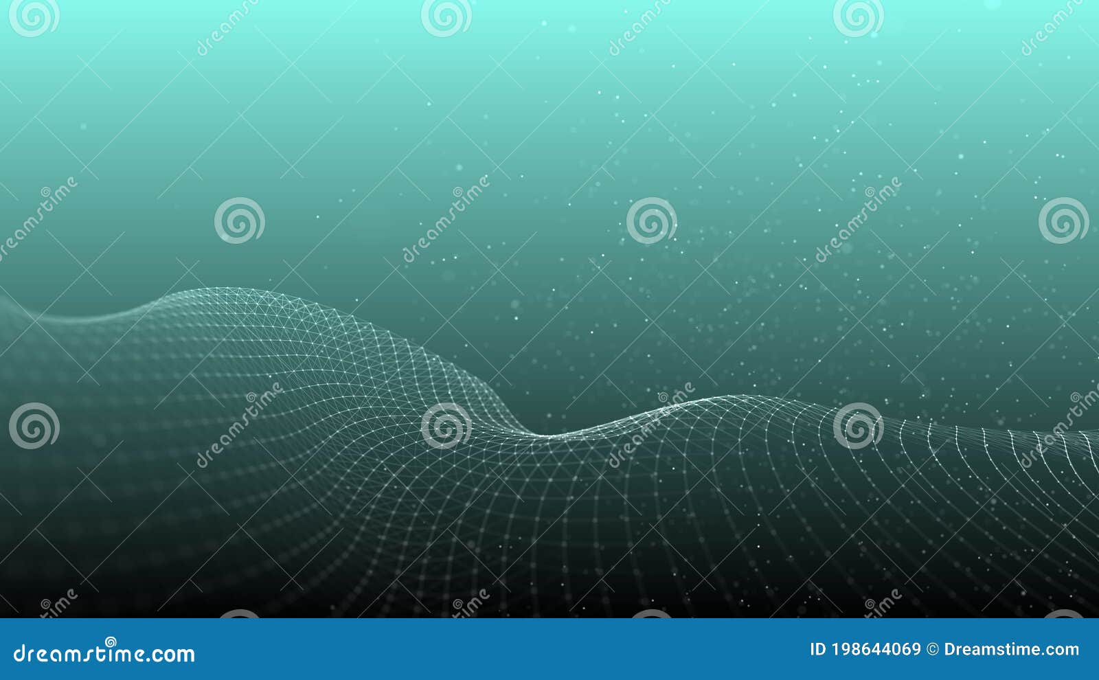 Particle Placement With Hanging Dots In Space. Wave Of Particles. Wave ...