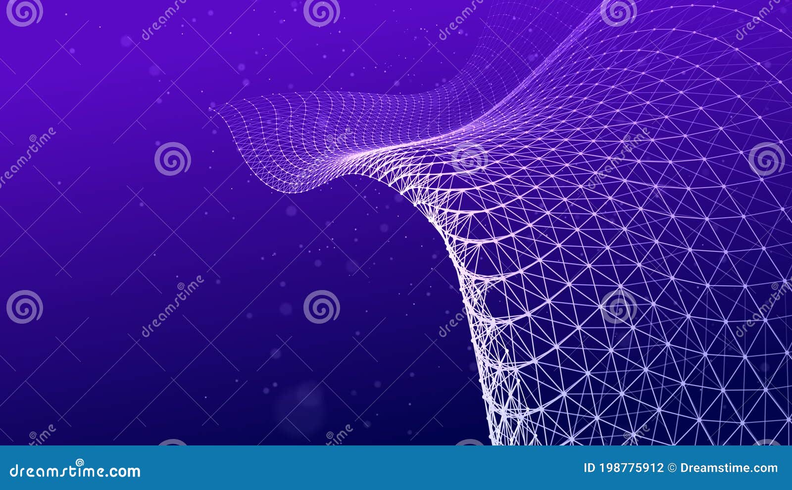 Particle Placement with Hanging Dots in Space. Wave of Particles. Wave ...