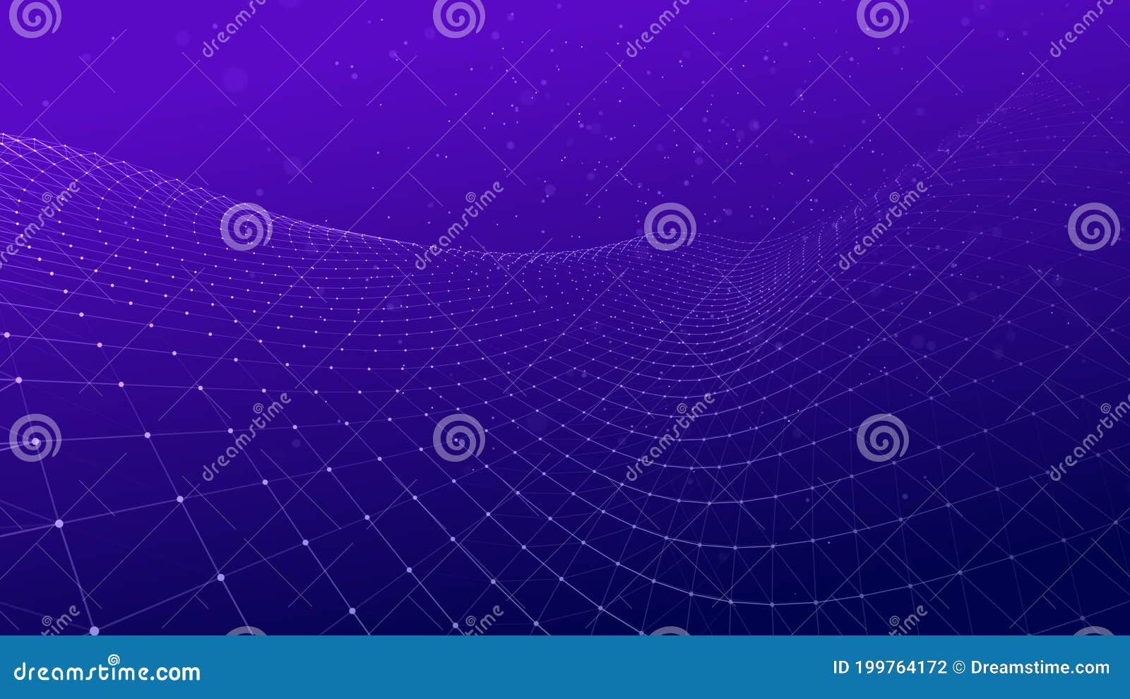 Particle Placement with Hanging Dots in Space. Wave of Particles. Wave ...