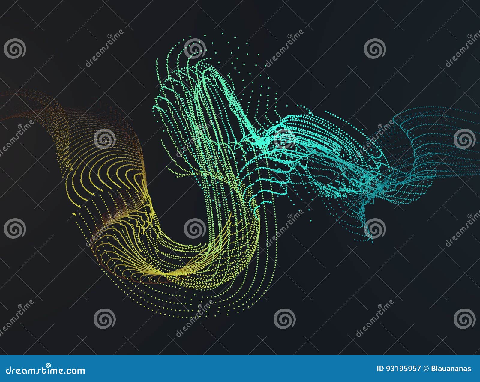 Particle Shaking Colorful Wave Stock Vector - Illustration of dark ...