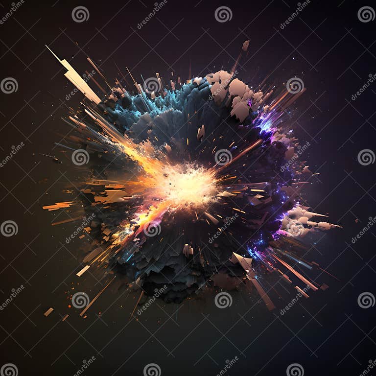 Particle Sparkle Explode in the Dark Background Stock Illustration ...