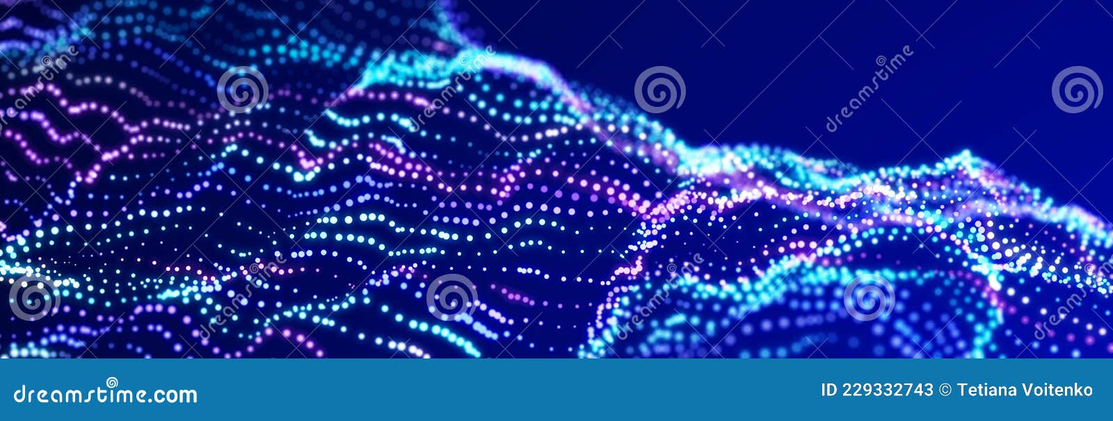 Particle Stream. Information Technology Background. 3d Rendering Stock ...