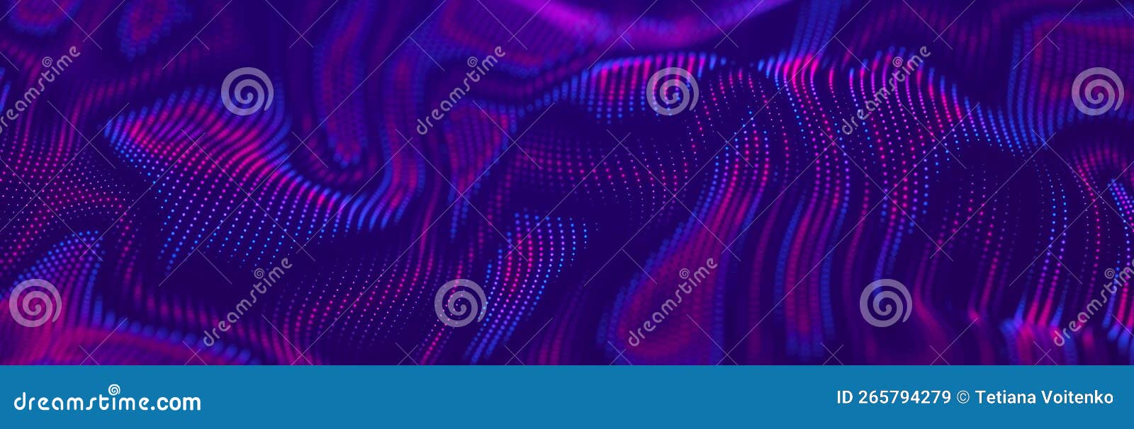 Particle Stream. Purple Background with Many Glowing Particles ...