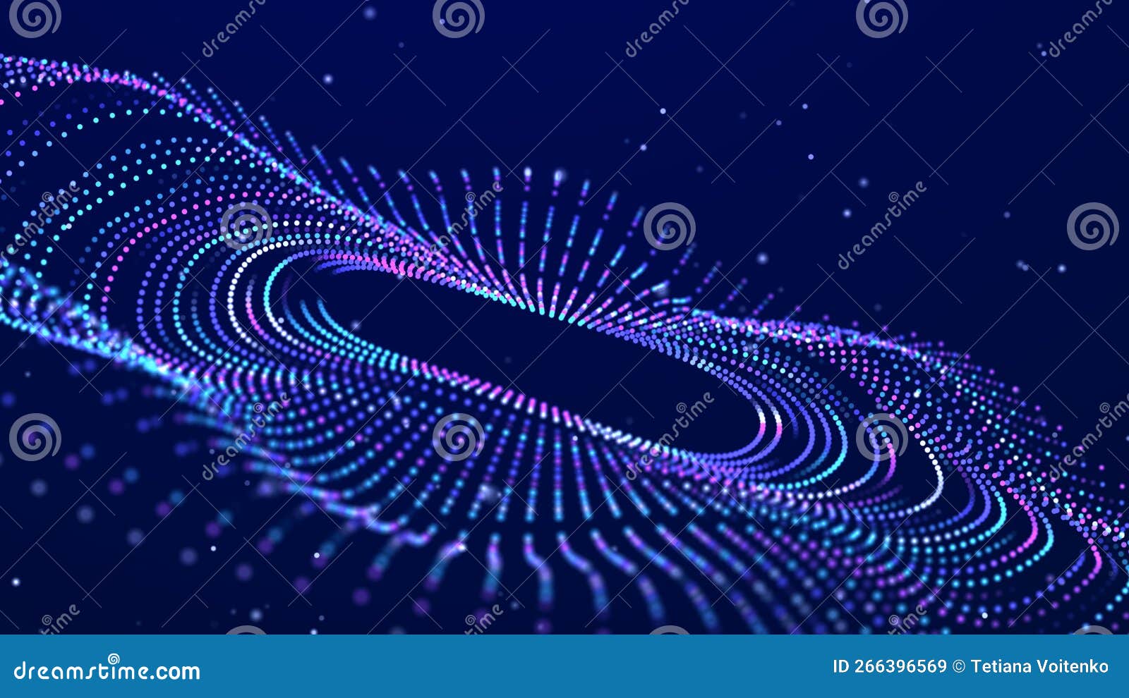 Particle Stream. Purple Background with Many Glowing Particles ...