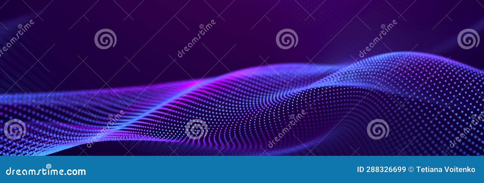 Particle Stream. Purple Background with Many Glowing Particles ...