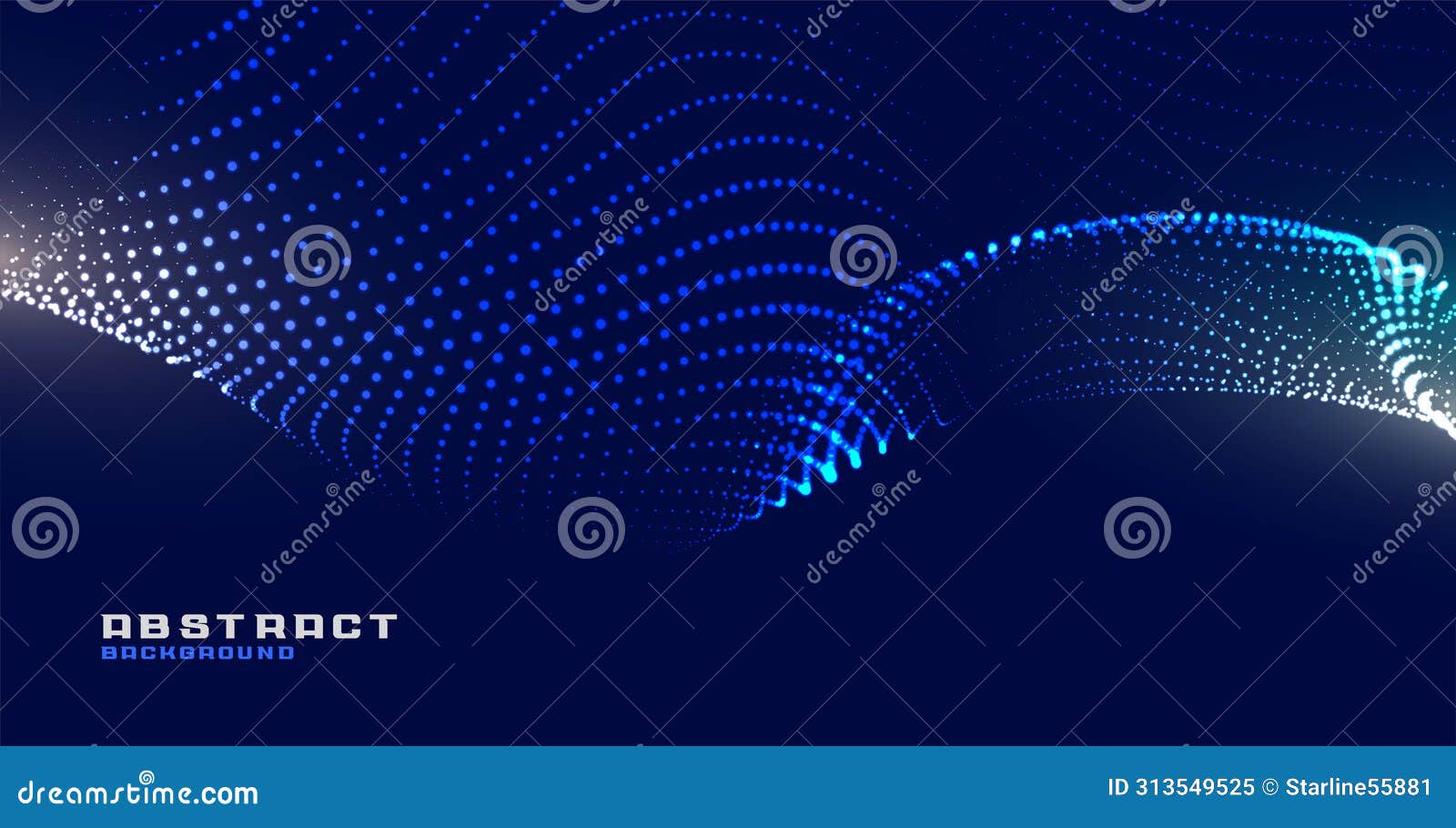 Particle Swirling Wave Digital Technology Background Stock Vector ...