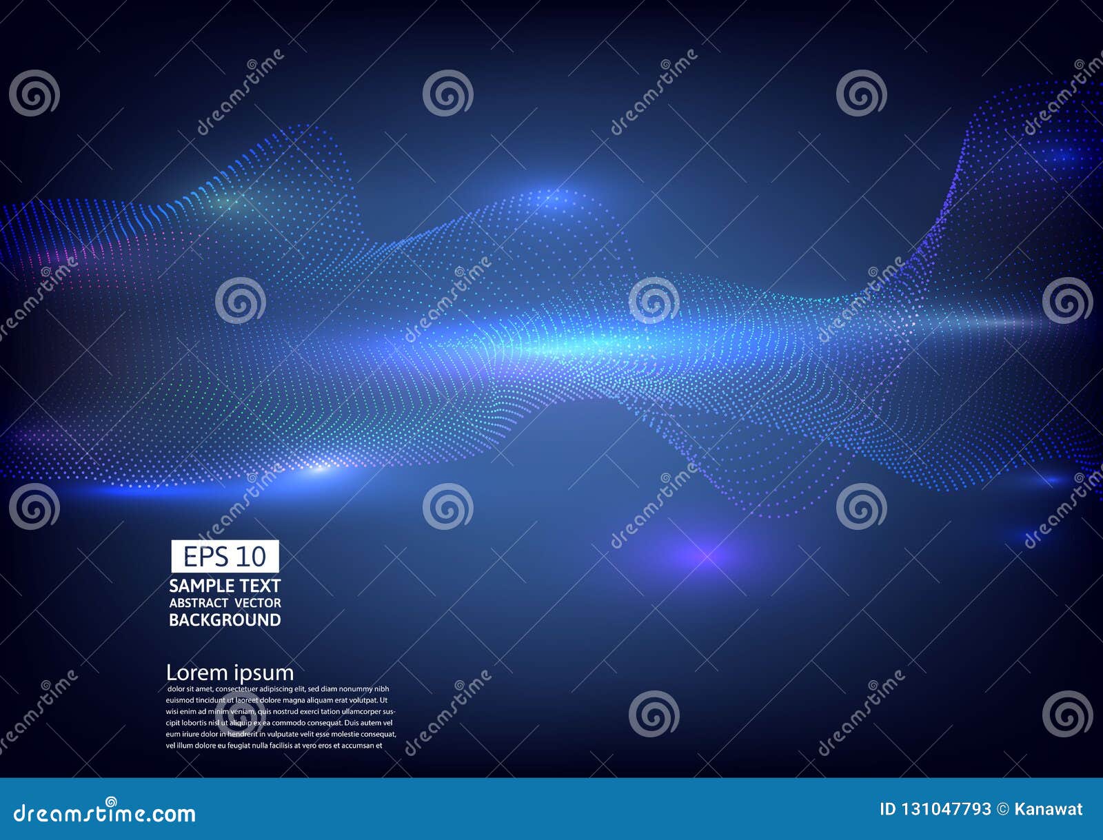 Particle Wave Abstract Background Design. Vector Illustration Stock ...
