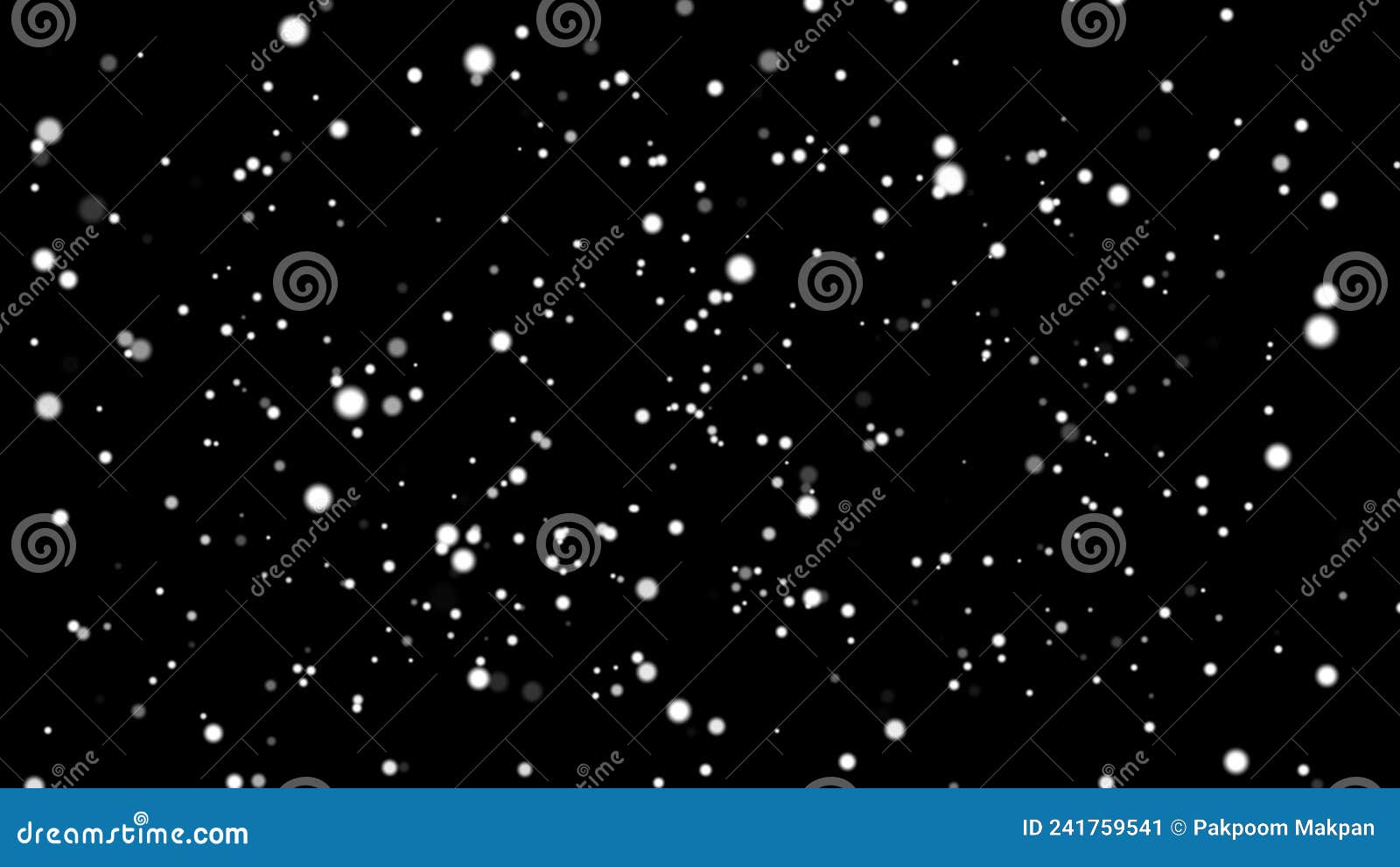 Particle White Winter Snow Realistic 4K Loop on Black Background. Stock ...
