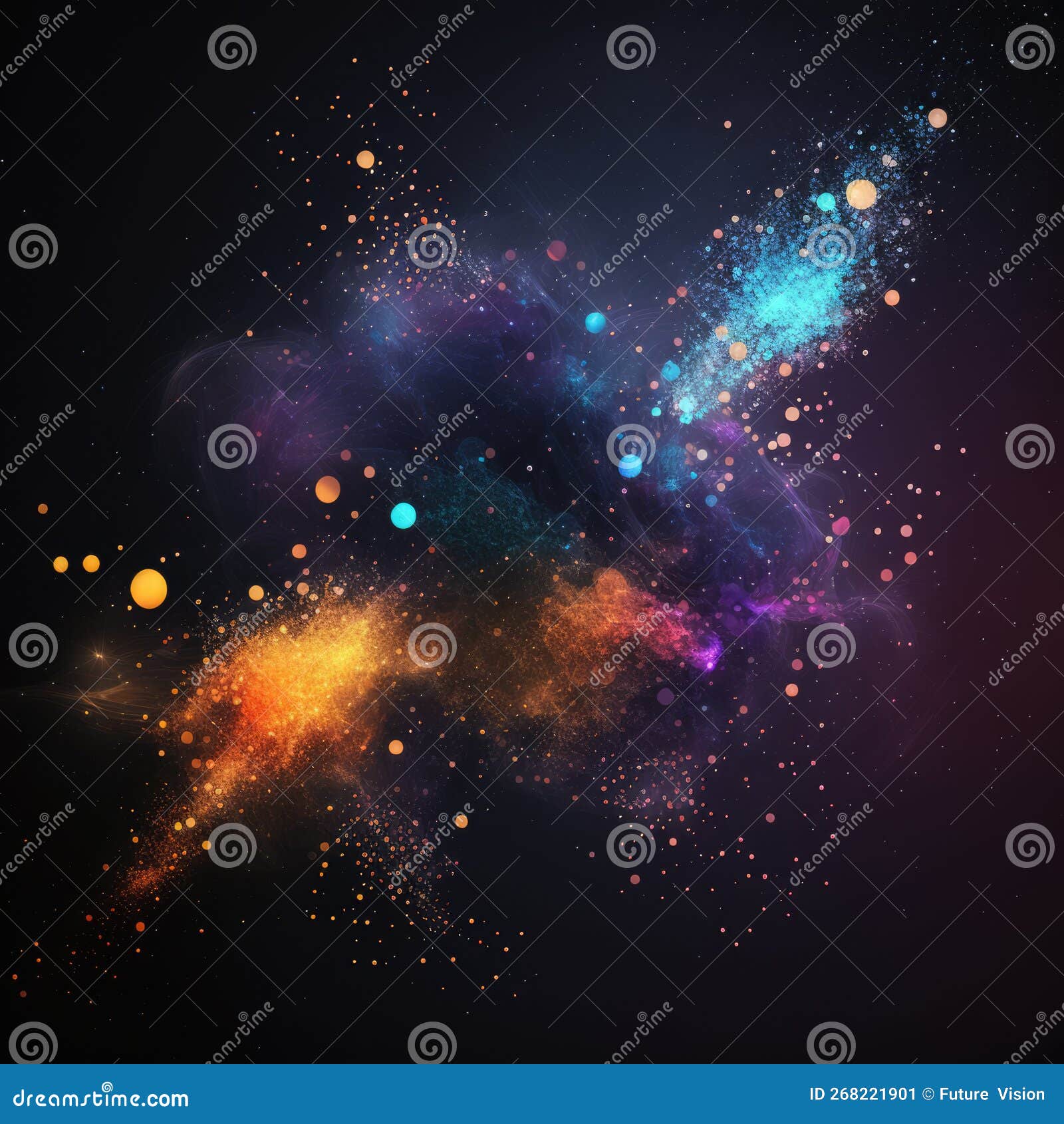 Particles in Air during Explosion of Colorful Powder Created Using ...