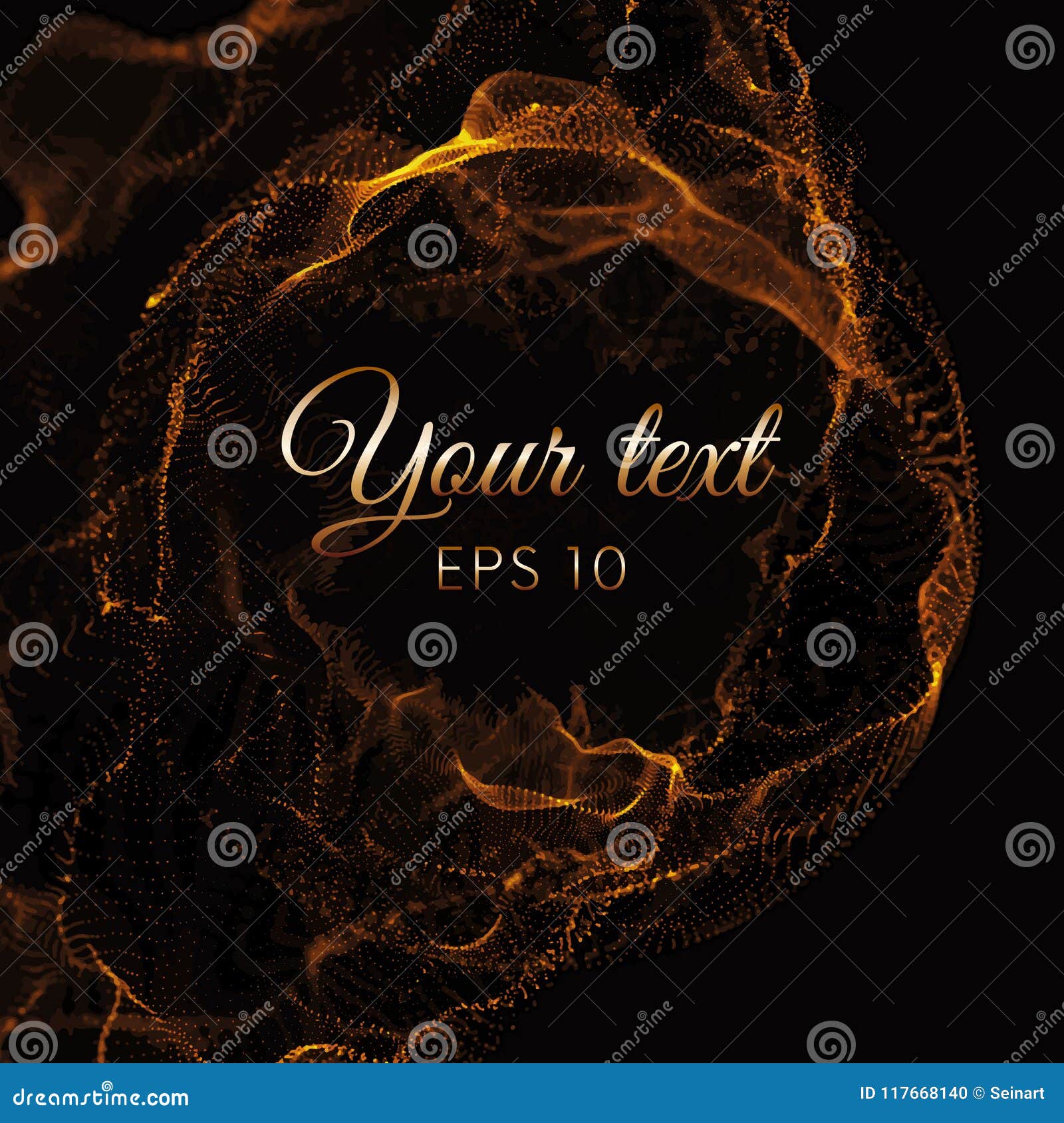 Particles on Black Background. Text Frame. Vector Illustration Stock ...