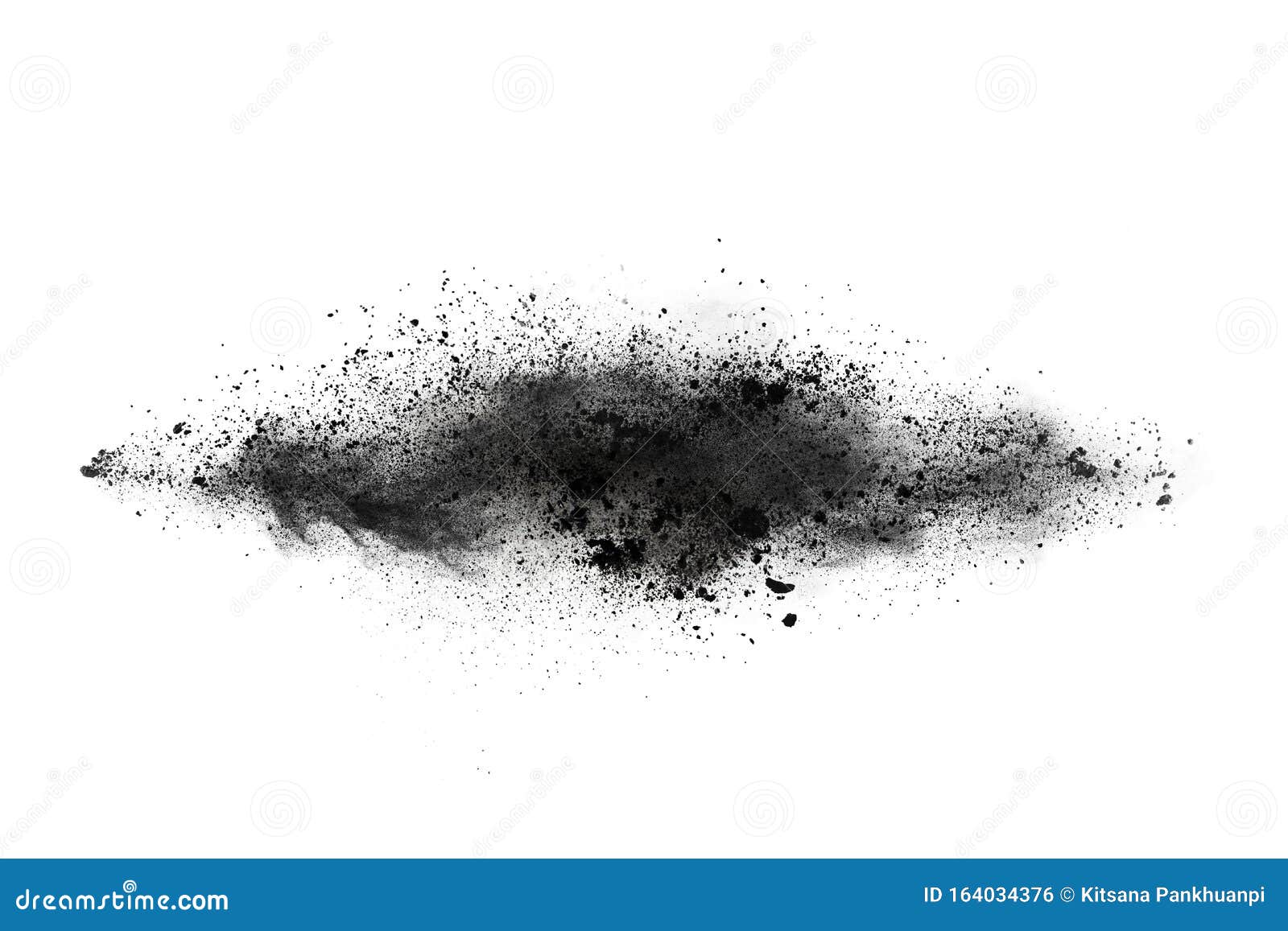 Black Color Powder Explosion on White Background. Stock Photo - Image ...