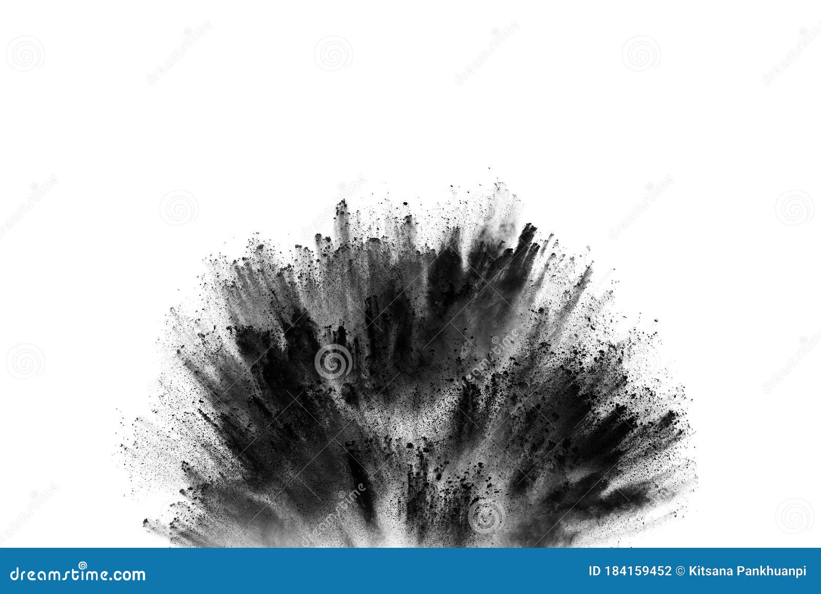 Black Color Powder Explosion on White Background. Stock Photo - Image ...