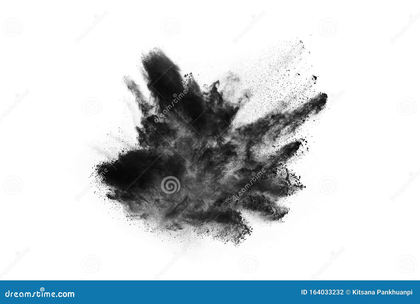 Black Color Powder Explosion on White Background. Stock Photo - Image ...