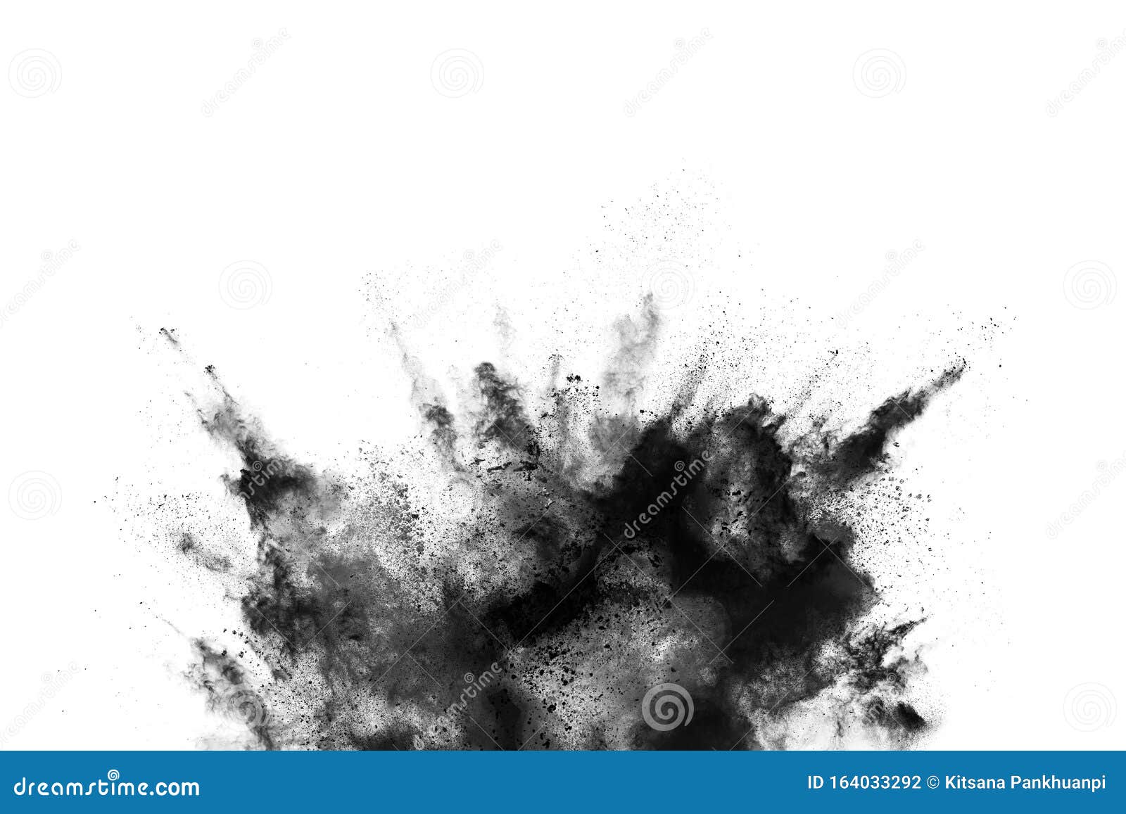 Black Color Powder Explosion on White Background. Stock Photo - Image ...