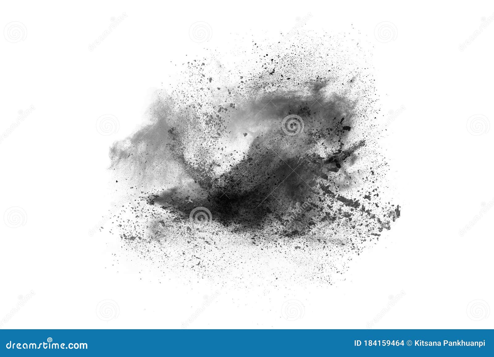 Black Color Powder Explosion on White Background. Stock Photo - Image ...