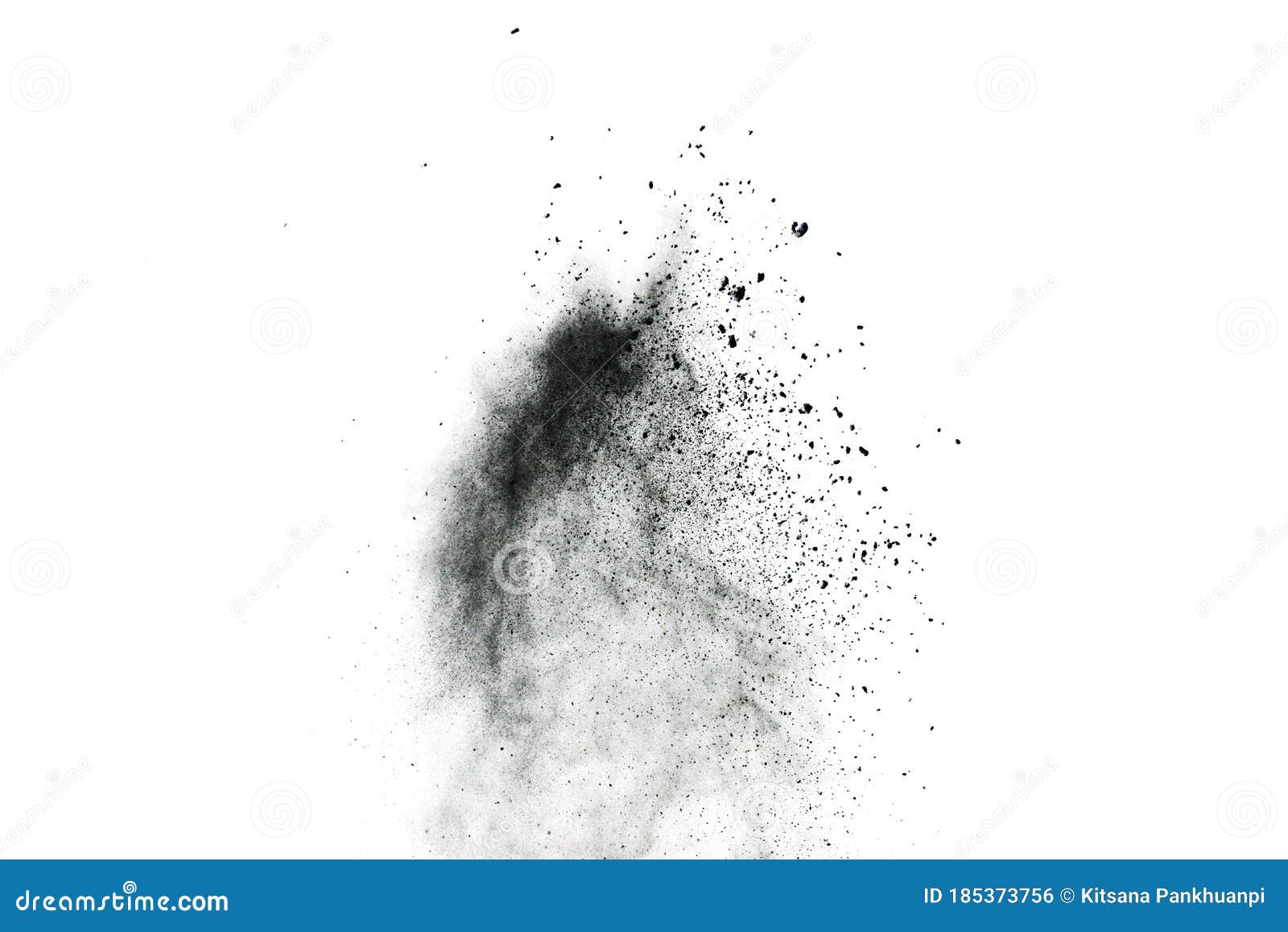Black Color Powder Explosion on White Background. Stock Photo - Image ...