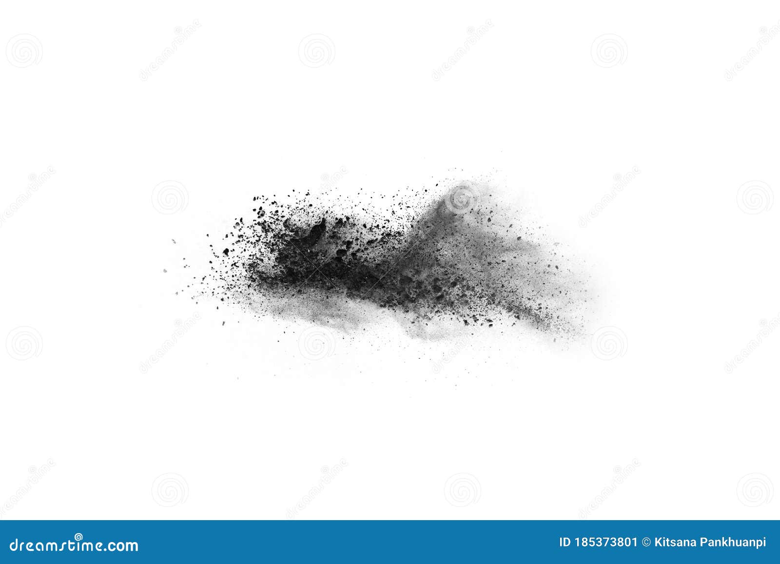 Black Color Powder Explosion on White Background. Stock Image - Image ...