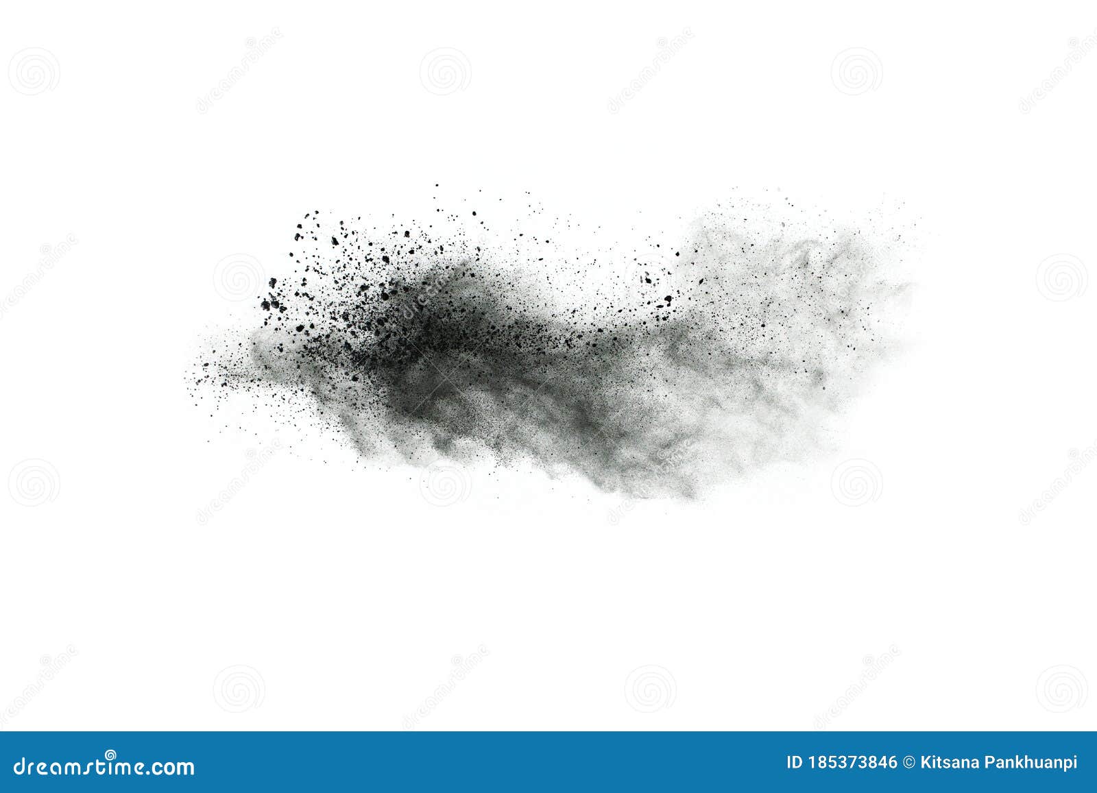 Black Color Powder Explosion on White Background. Stock Photo - Image ...