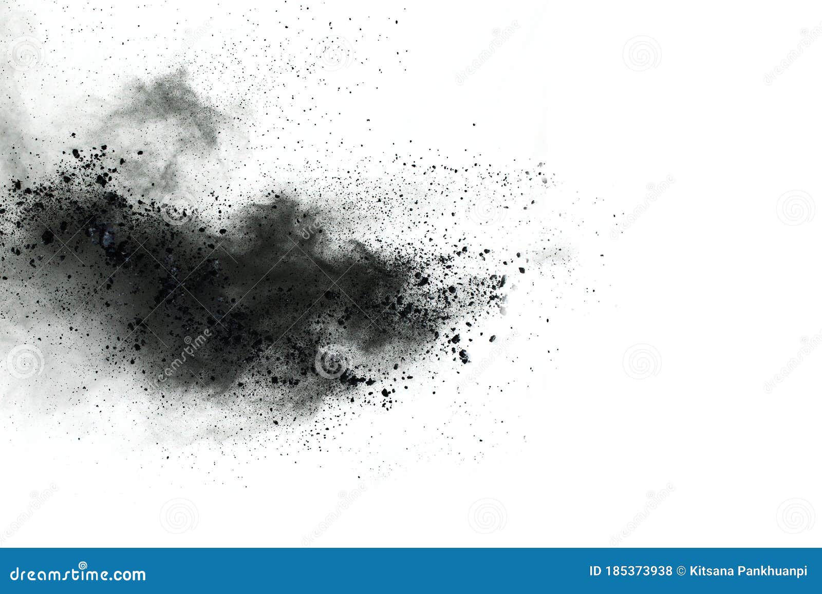 Black Color Powder Explosion on White Background. Stock Photo - Image ...